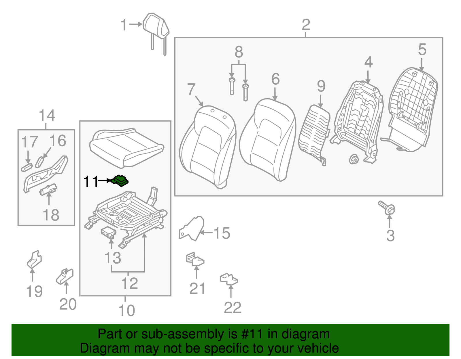 2017-2022 Kia Sportage Air Bag Seat Sensor Mat 88952-D9500 | OEM Parts ...