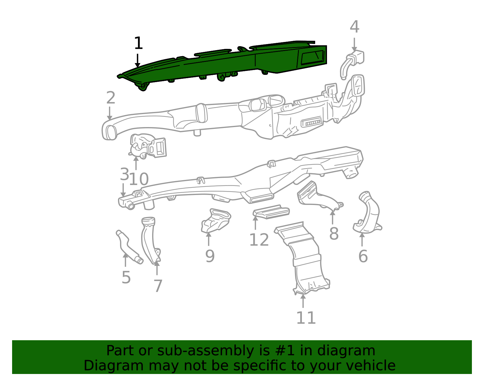 1996-2025 GM Defroster Nozzle 84932588 | Courtesy Parts