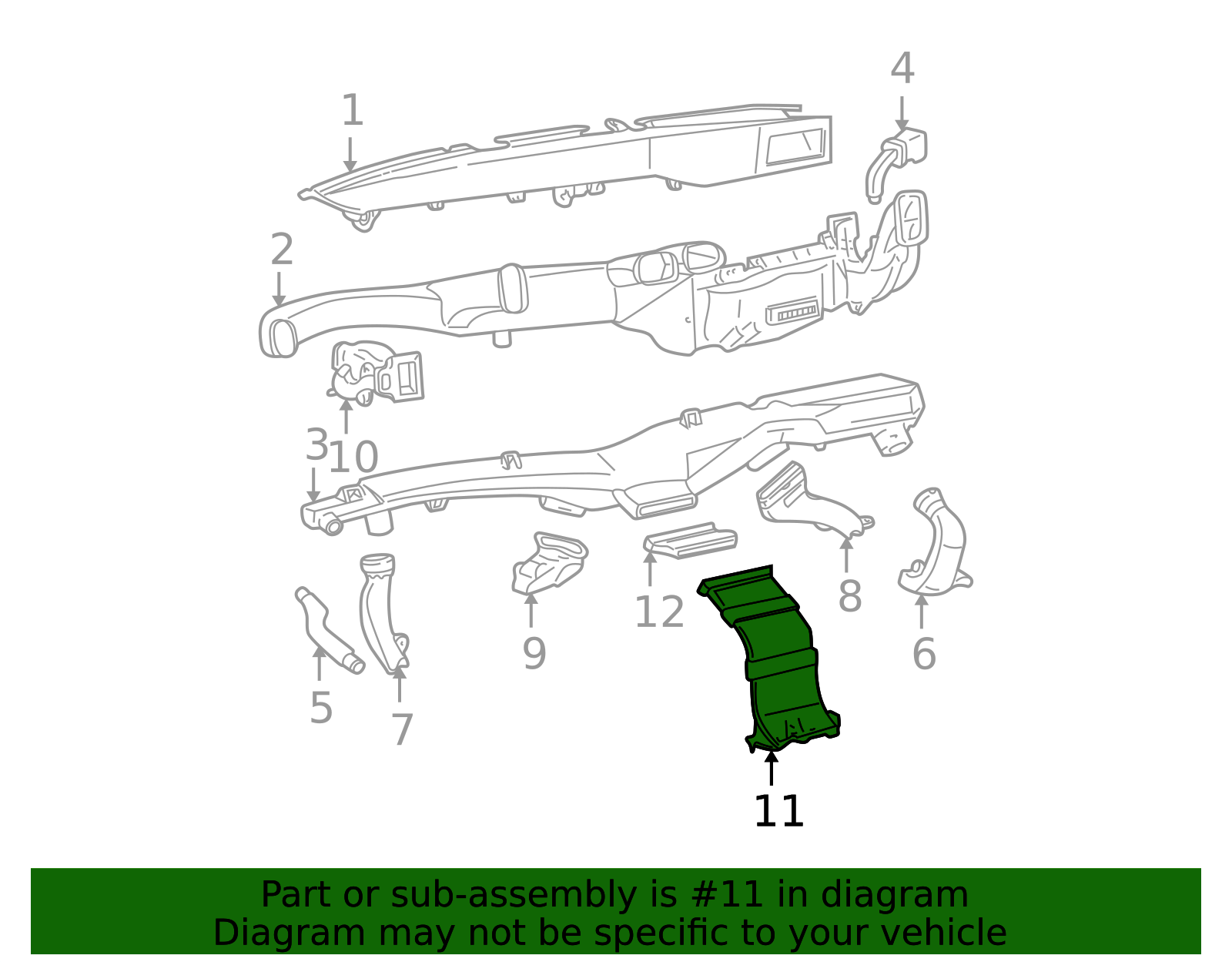 Genuine OEM Center Duct Part# 84956112 Fits 2003-2025 GM: Up To 35% Off ...