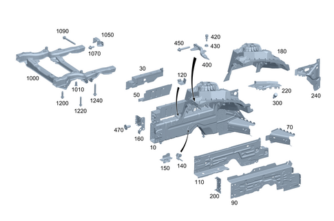 Wheel Well, Front Axle Carrier for 2025 Mercedes-Benz EQE AMG ...