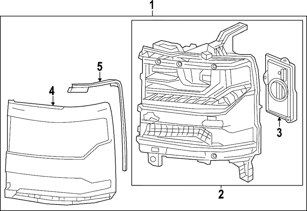 OEM GM Headlight Assembly For 2016-2019 Chevrolet - Part No. 85617484 ...