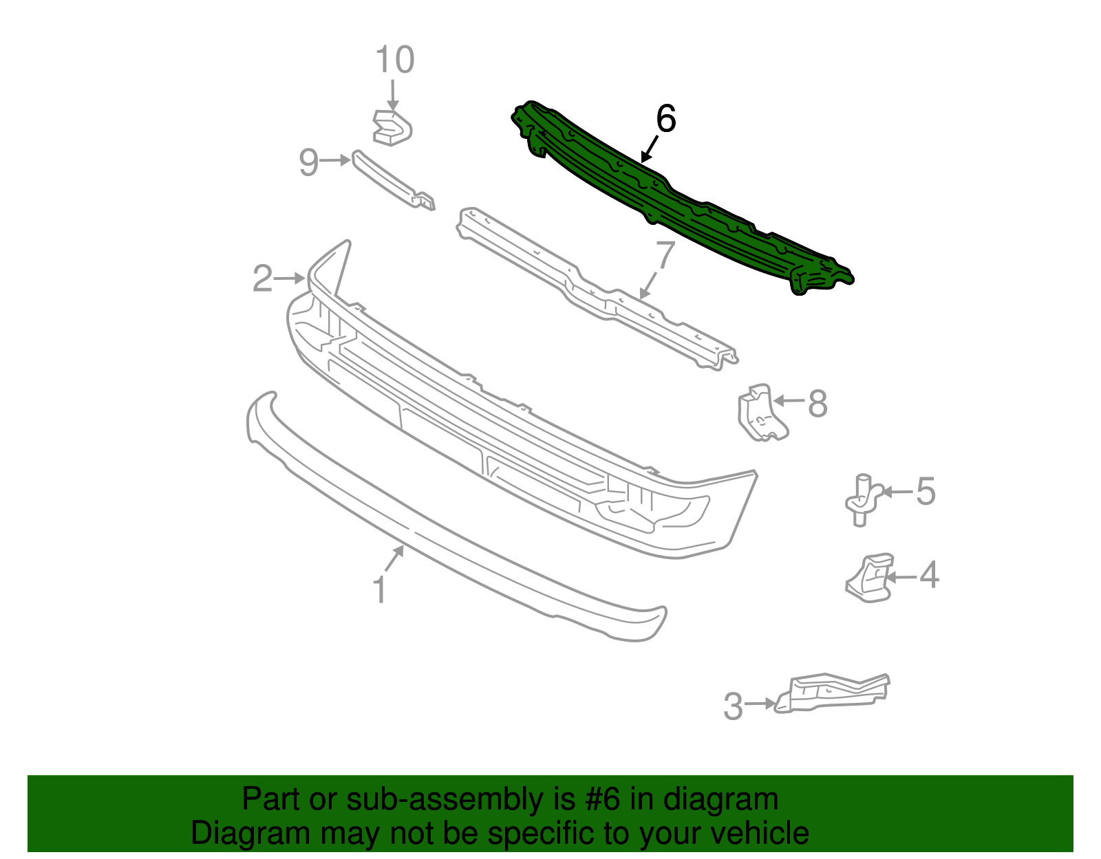 5250604010 - Toyota Upper Retainer 1998-2000 Toyota Tacoma ...