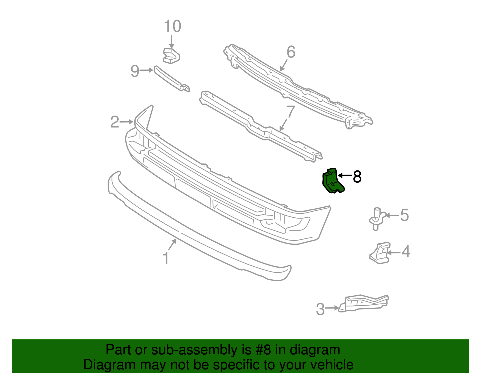 1998-2000 Toyota Tacoma Upper Retainer Arm 52011-04050 | Toyota Parts ...