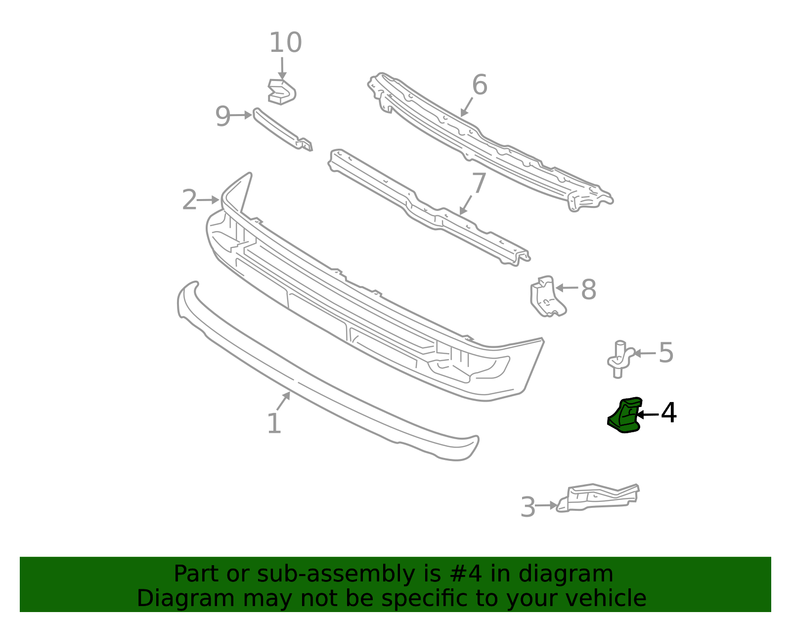 1998-2000 Toyota Tacoma Valance Panel Side Support 52115-35070 | MotorMotor