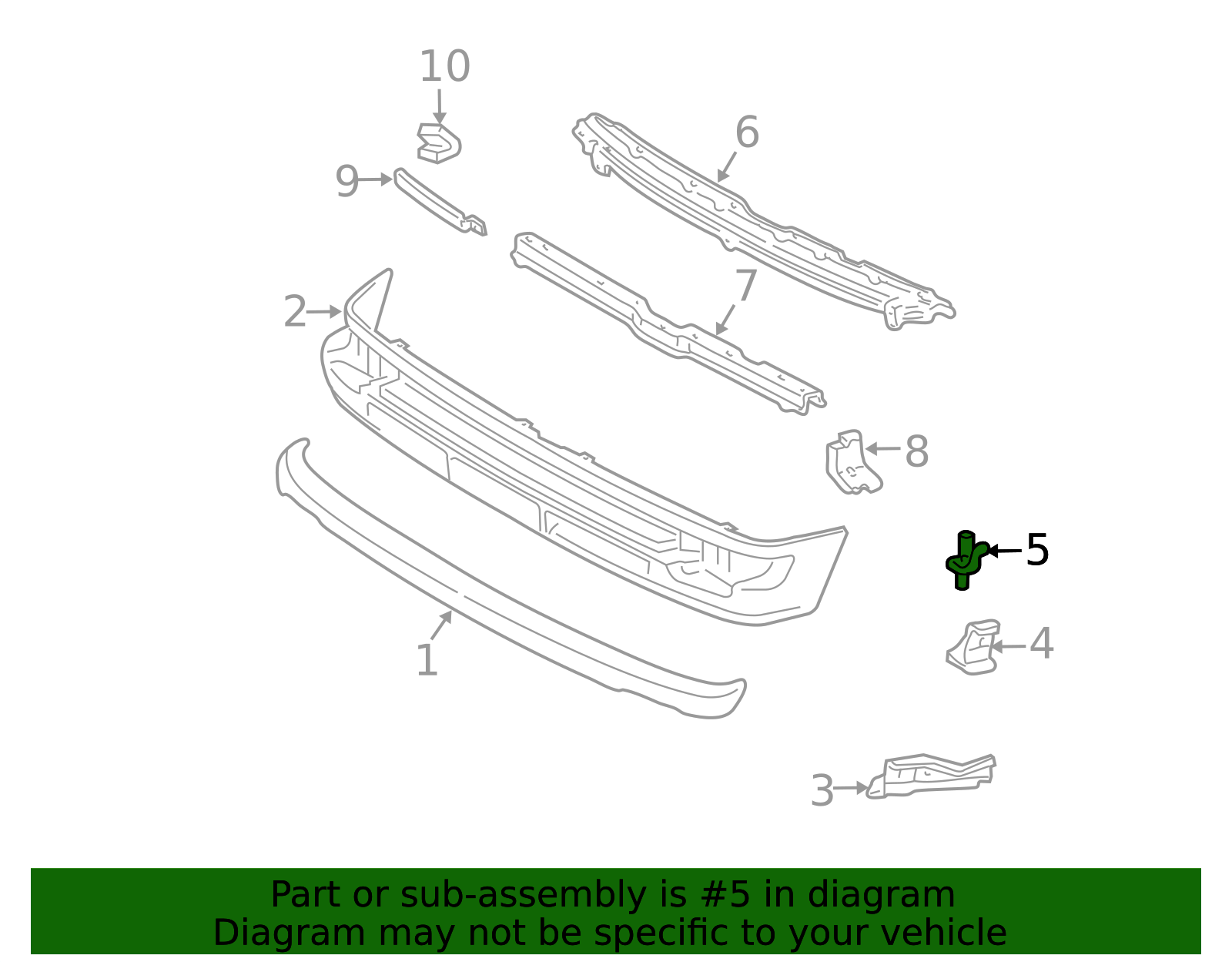 1996-2000 Toyota Tacoma Bumper Face Bar Bracket (Left, Front) 52146 ...