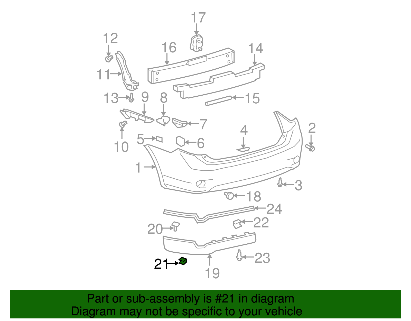 76854-44010 - Rear Spoiler Retainer 2005-2013 Toyota | Bam Wholesale Parts
