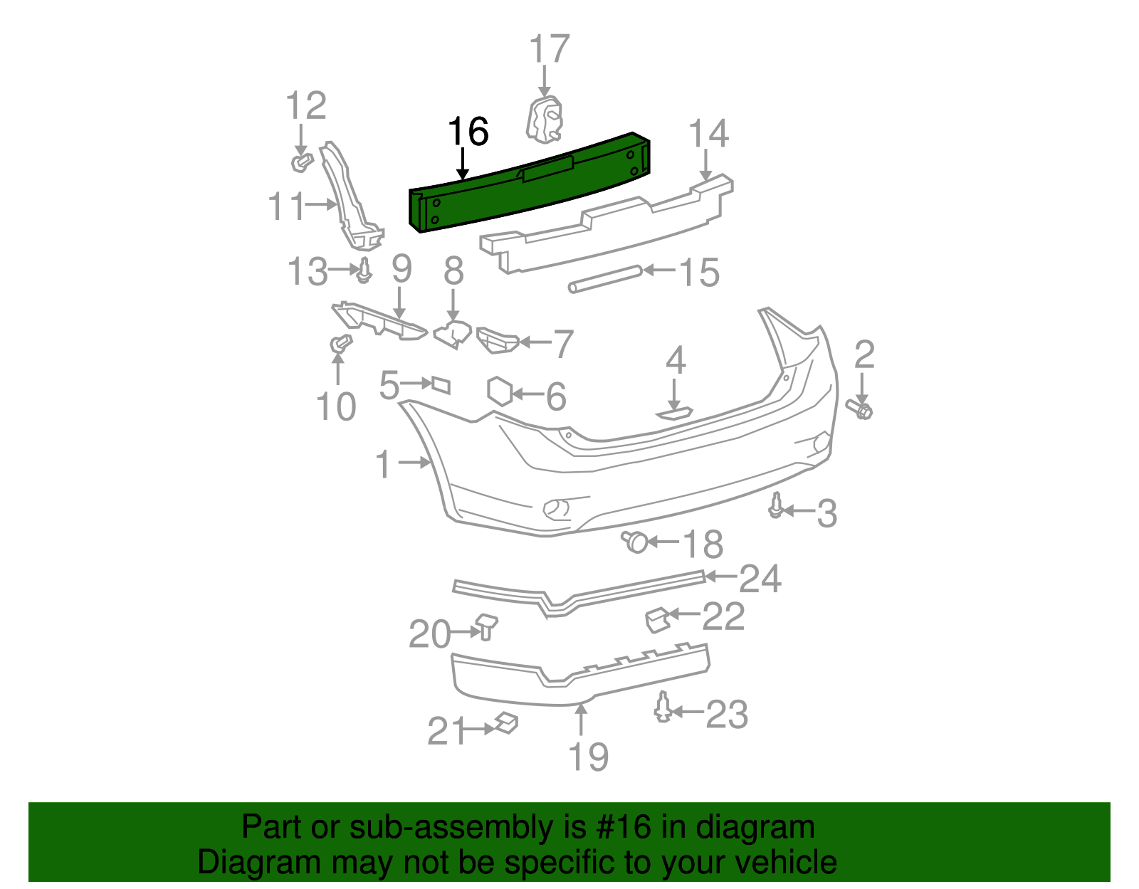 Genuine Toyota Impact Bar part# 52023-02130 for 2009-2013 Toyota ...