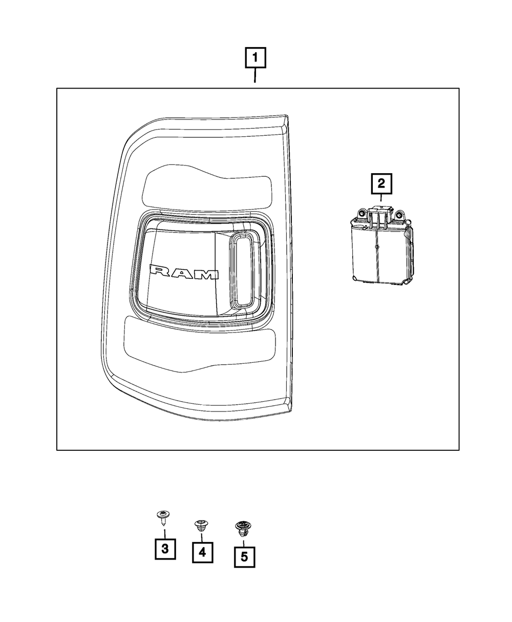 68262533AH - Tail Lamp, Left 2019-2024 Ram 1500 | Mopar Parts Delivered