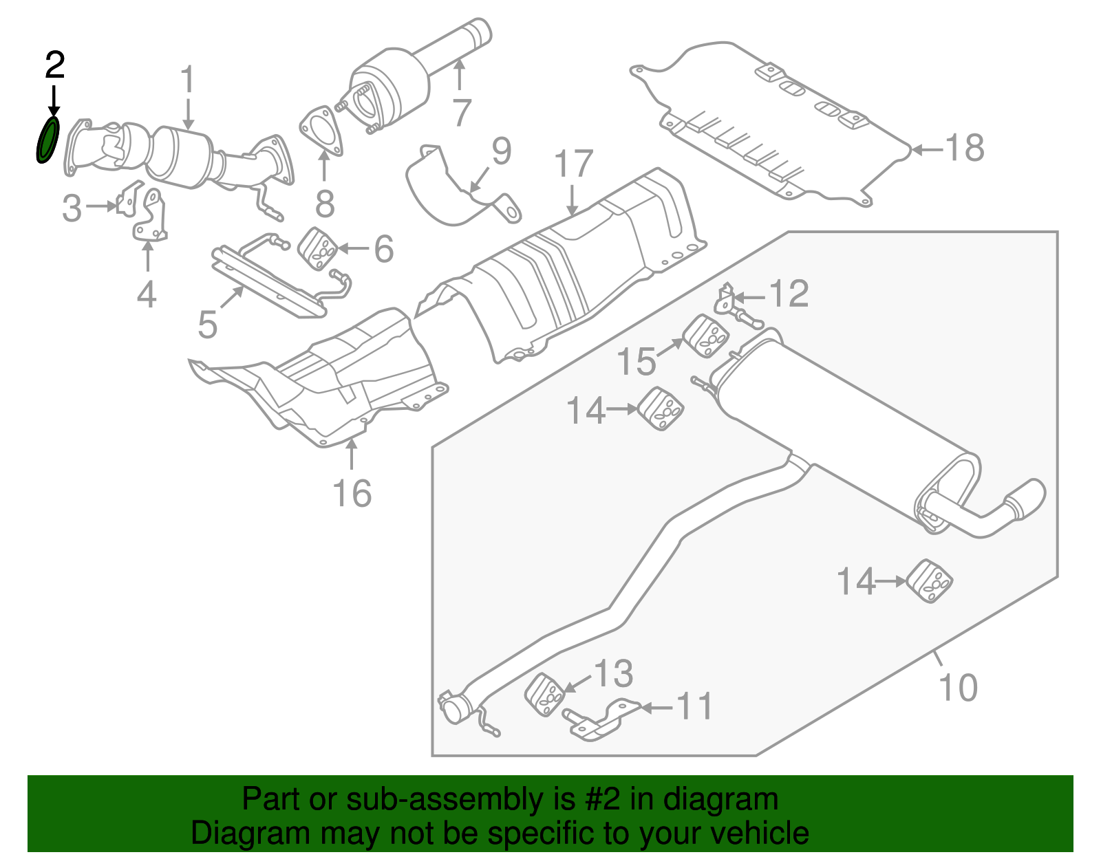 Genuine OEM Converter & Pipe Gasket Part# LR025110 Fits 2012-2019 Land ...