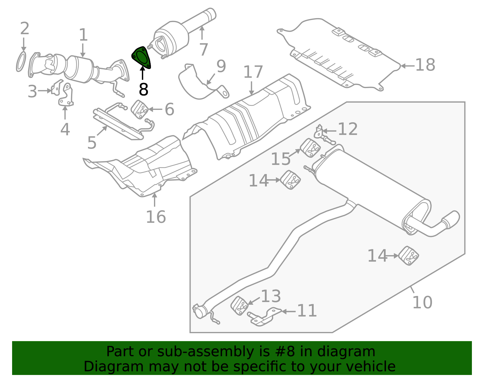 Genuine OEM Intermediate Pipe Gasket Part# WCM500120 Fits 2012-2019 ...