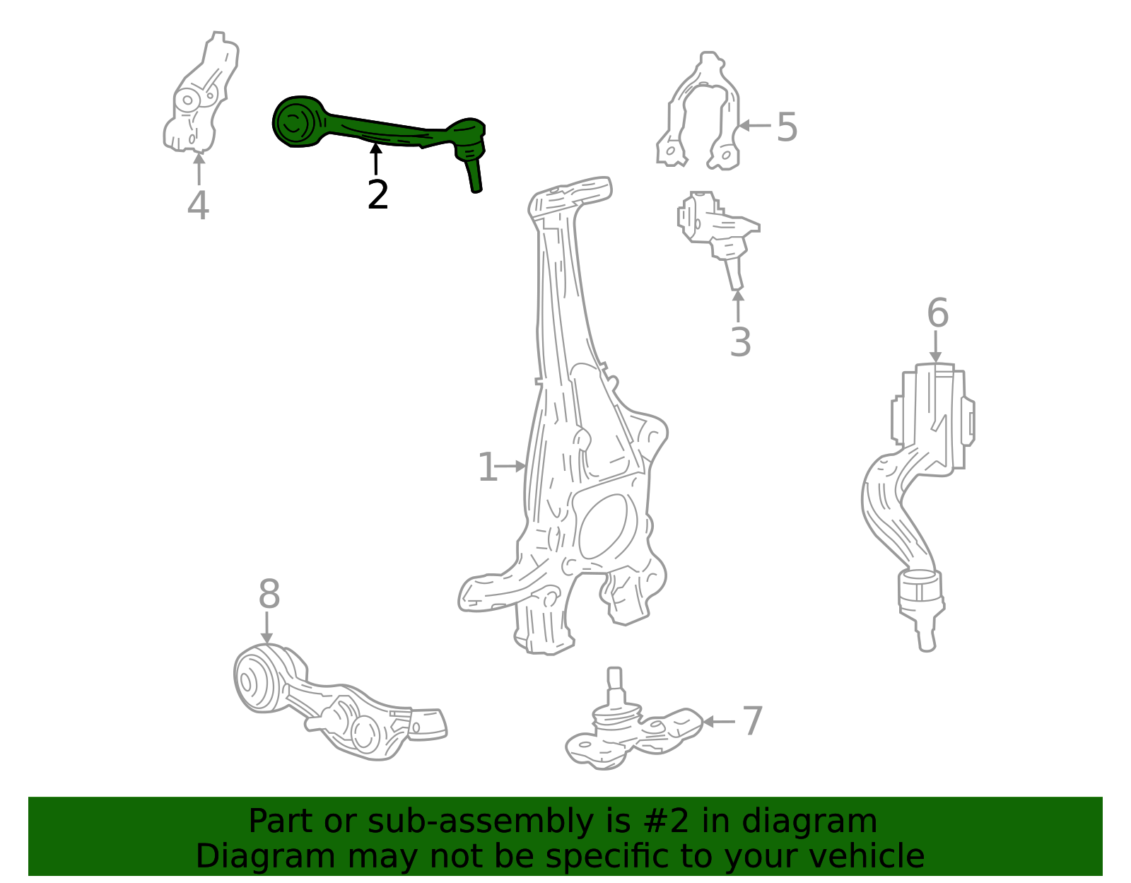 2021-2024 Toyota Mirai Ft Upper Control Arm 48630-59155 | Toyota Parts ...