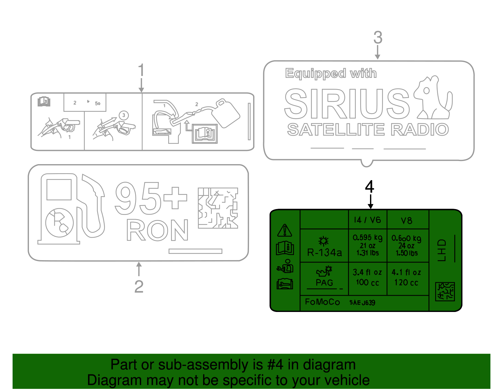 JR3Z-9900014-F - AC Label 2018-2023 Ford Mustang | Ford Parts Direct