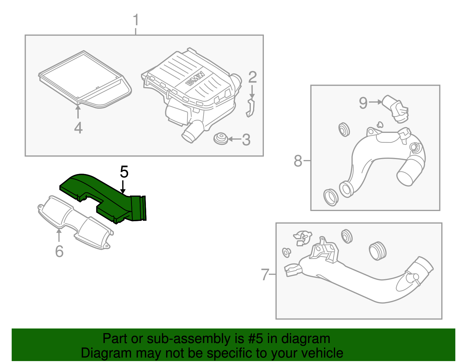 13-71-7-565-281 - 2008-2010 BMW 135i - Air Inlet Duct | BMWPartsHub