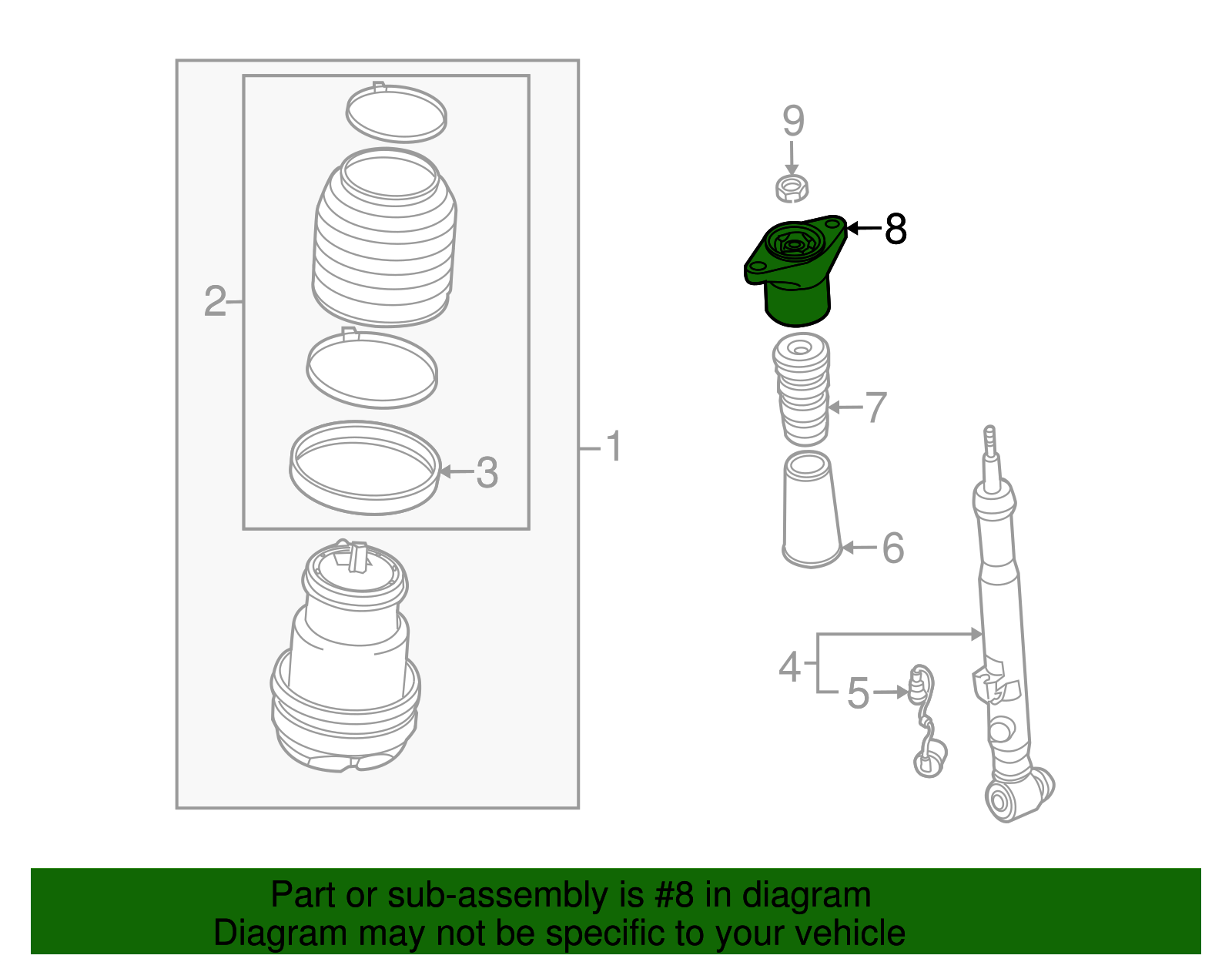 2002-2011 Audi Shock Mount 4F0-513-353-D | TascaParts.com