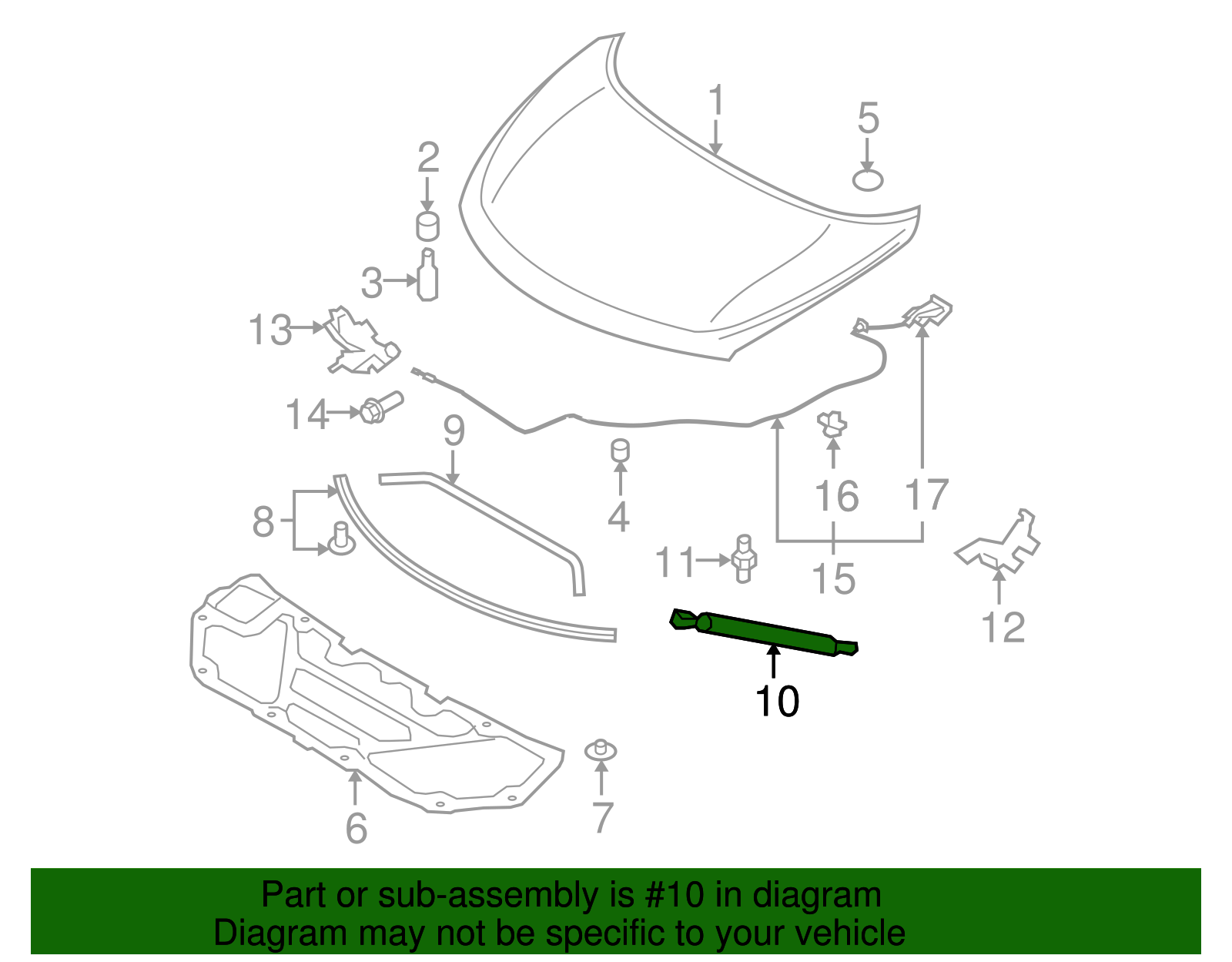 2009-2014 Nissan Murano Support Strut 65471-1AA0A | Bill Kay Nissan Parts