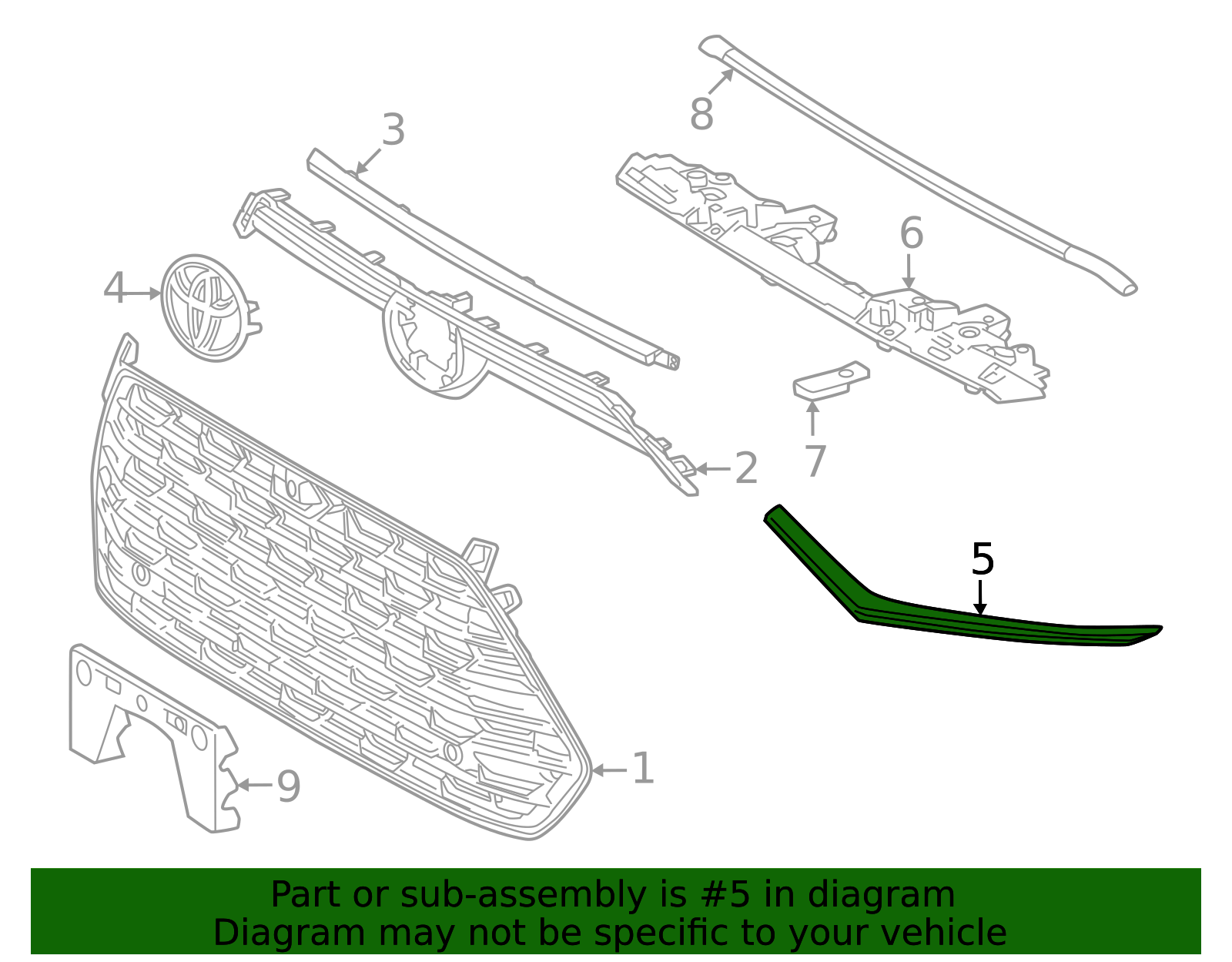 53124-0E140 - Outer Molding - OEM Genuine Toyota Parts