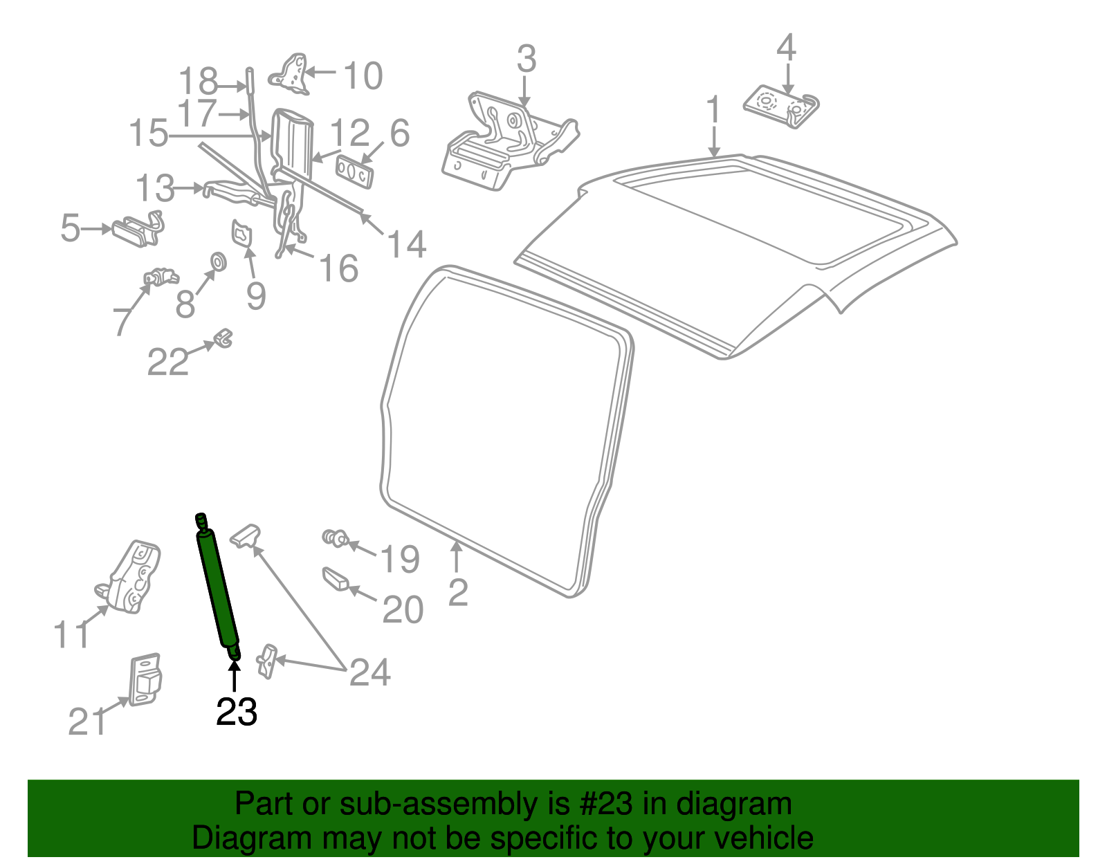1991-2003 Ford Support Cylinder F4TZ-78406A10-A | Varsity Ford