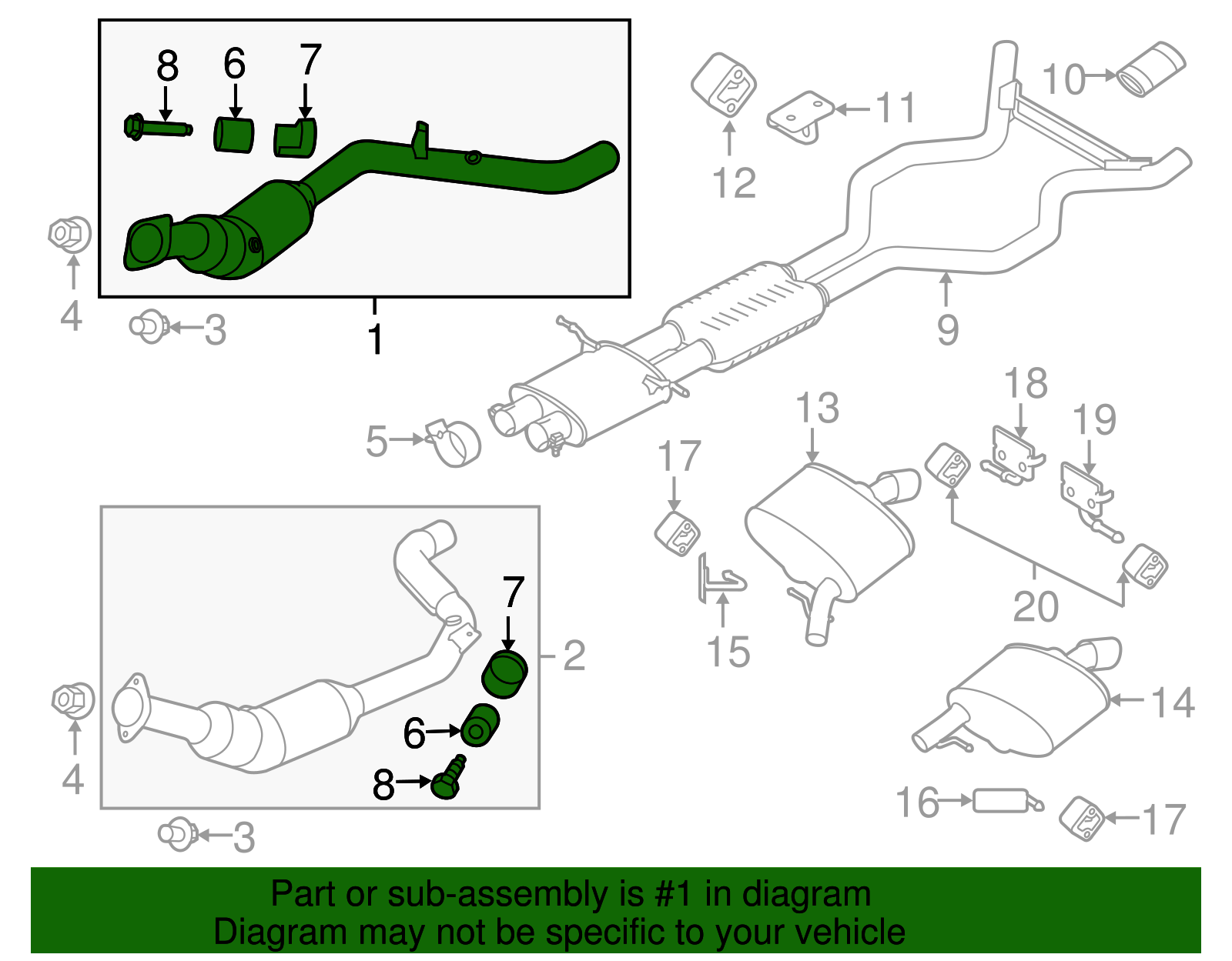 Genuine OEM Catalytic Converter Part# LR054600 Fits 2014-2019 Land ...