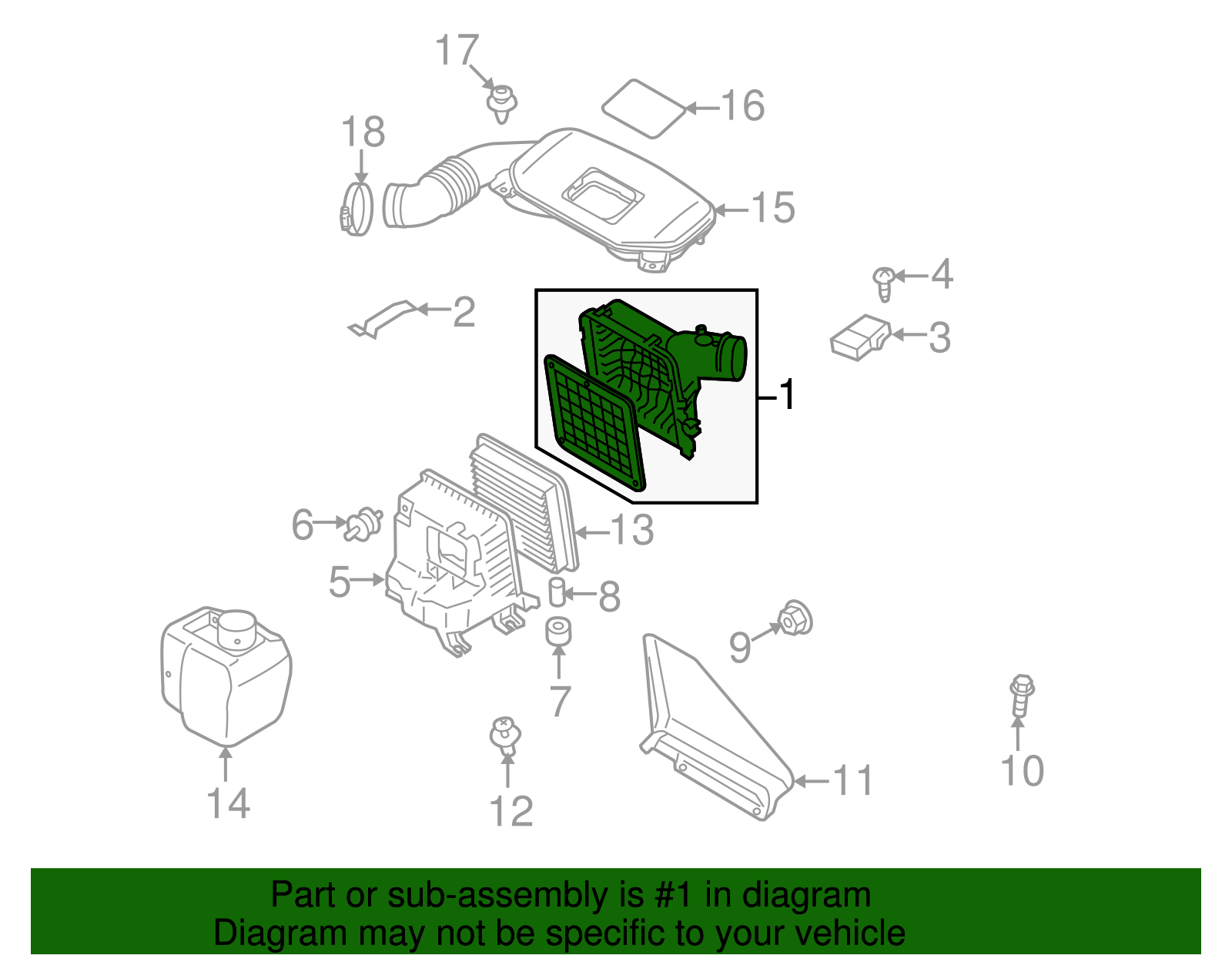 2008-2012 Subaru Air Inlet Cover 46052AG07A | Subaru Parts Guys