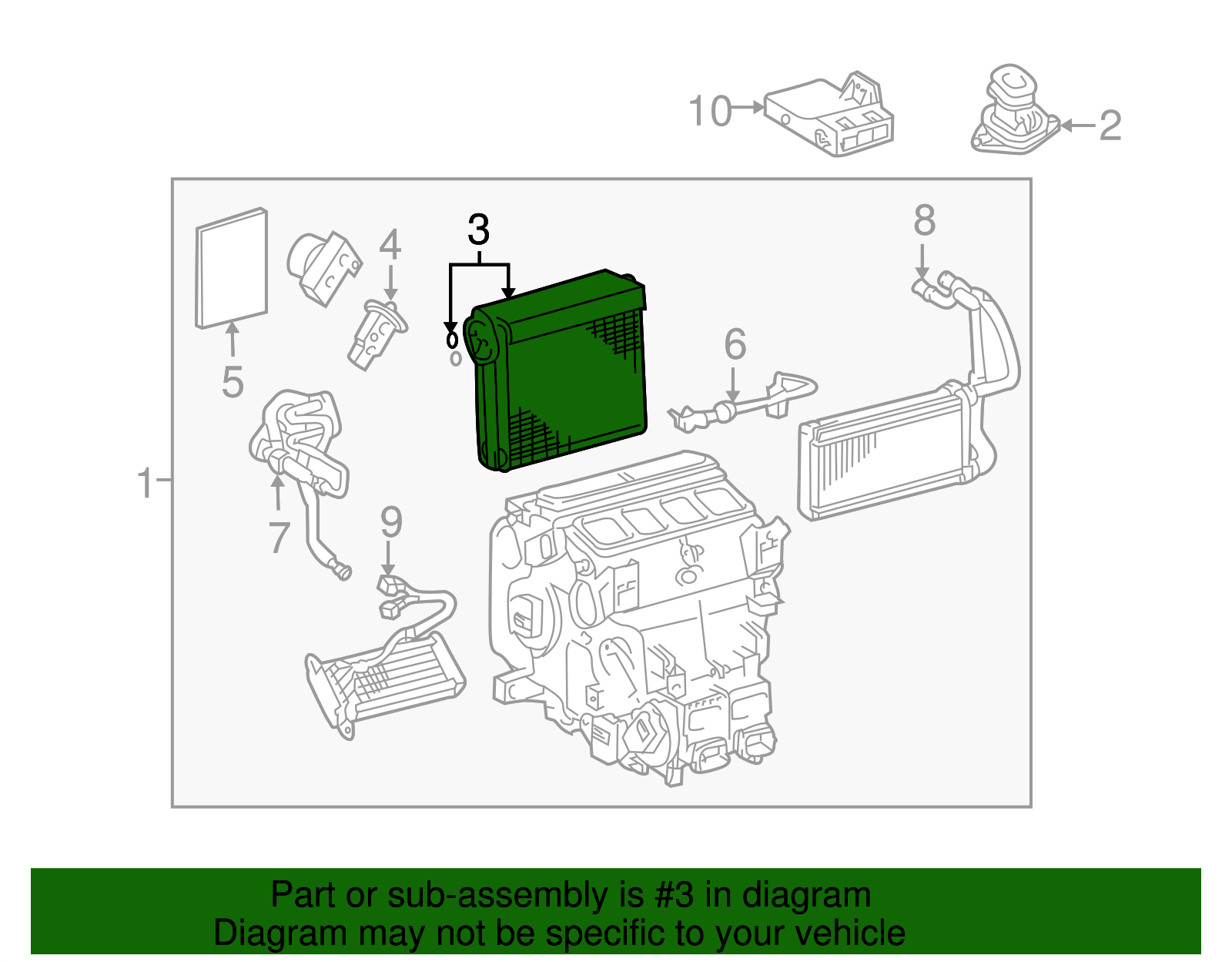 2021 Toyota Land Cruiser Evaporator Core 88501-60560 | Toyota Parts Center