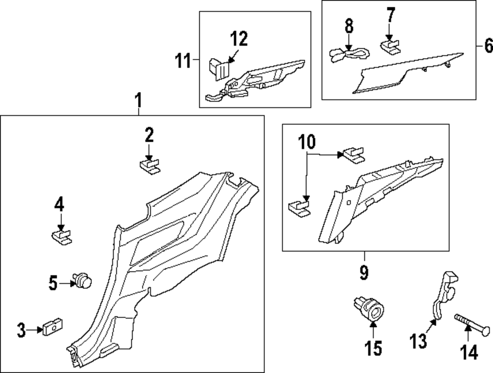 W790576-S900 - 2024 Ford Mustang - Lower Quarter Trim Retainer Clip ...