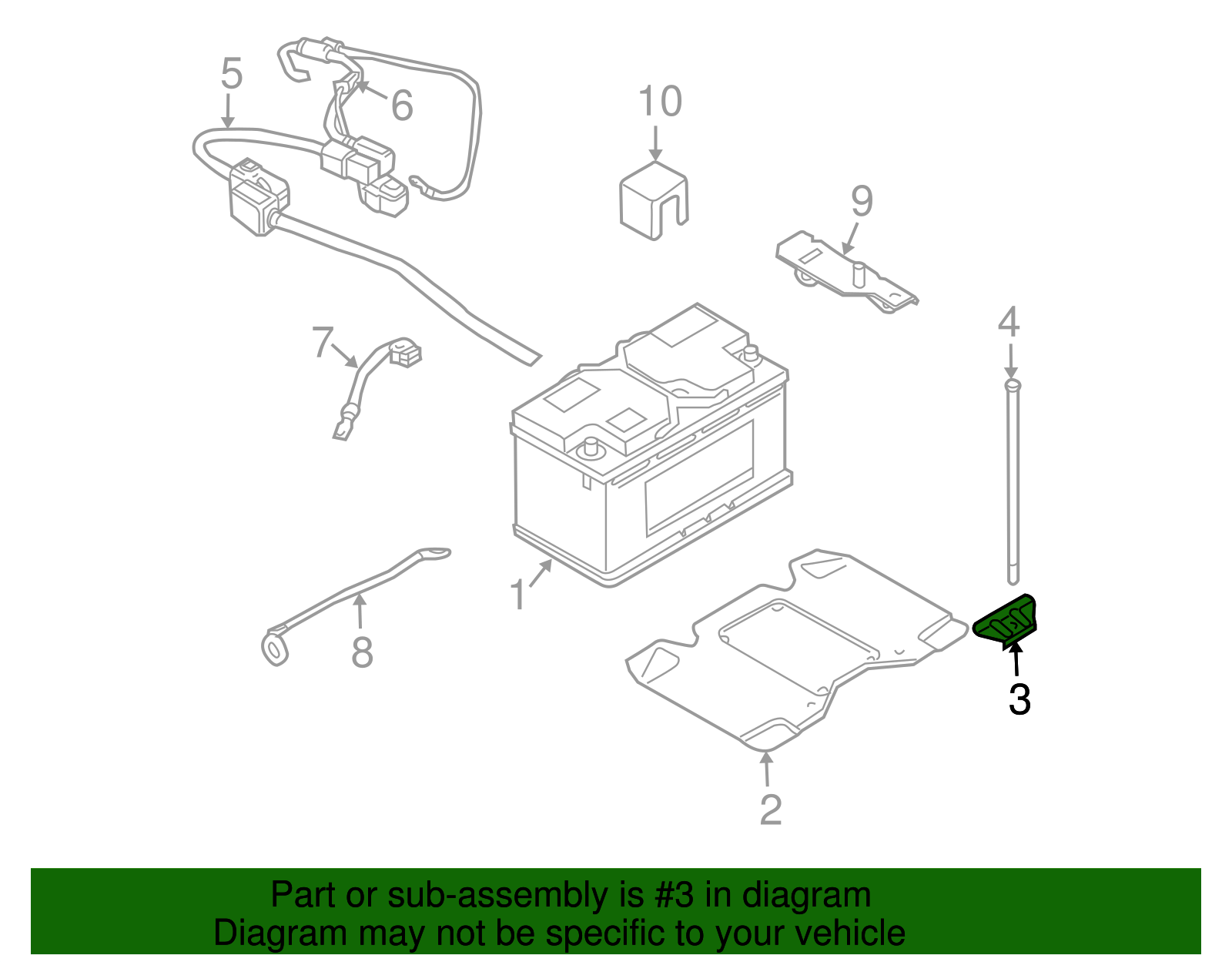 2003-2012 Land Rover Range Rover Battery Tray Hold Down LR009109 | OEM ...