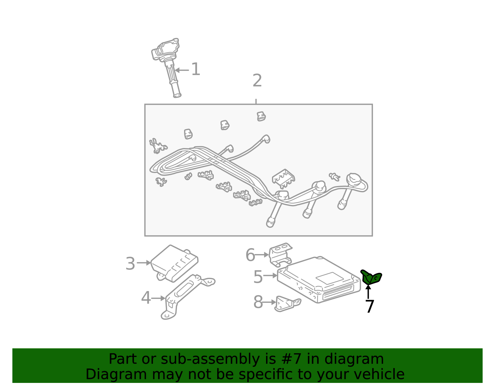 1995-1996 Toyota Tacoma ECM Bracket 89668-35080 | Freeman Toyota Partsa