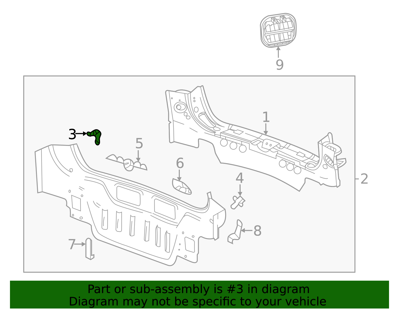 22977962 - 2018-2024 GM - Body Side Rear Compartment Lid Bumper Bracket ...