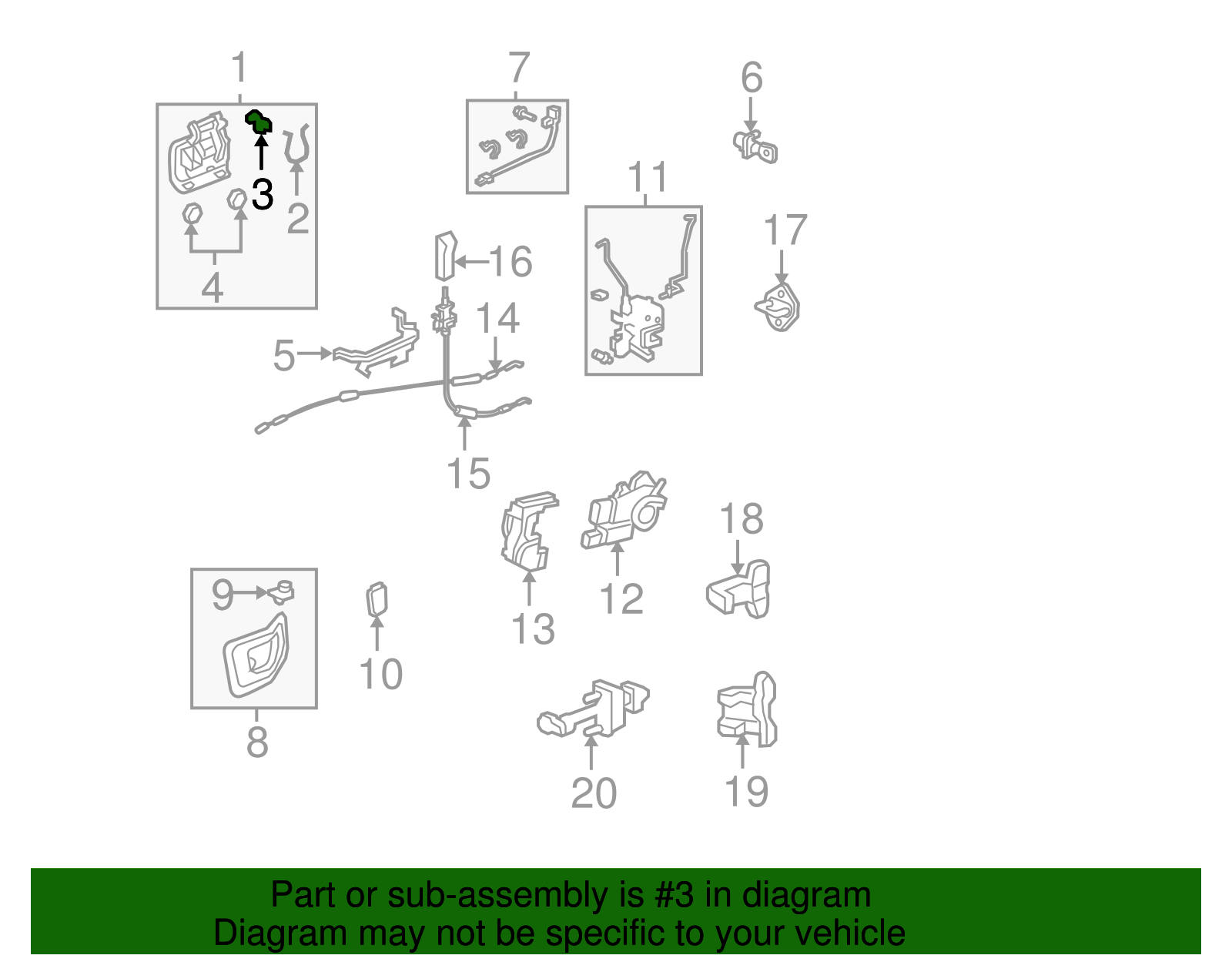 72141-SD4-004 - Handle, Outside Bushing 2001-2019 Honda | Honda Parts ...