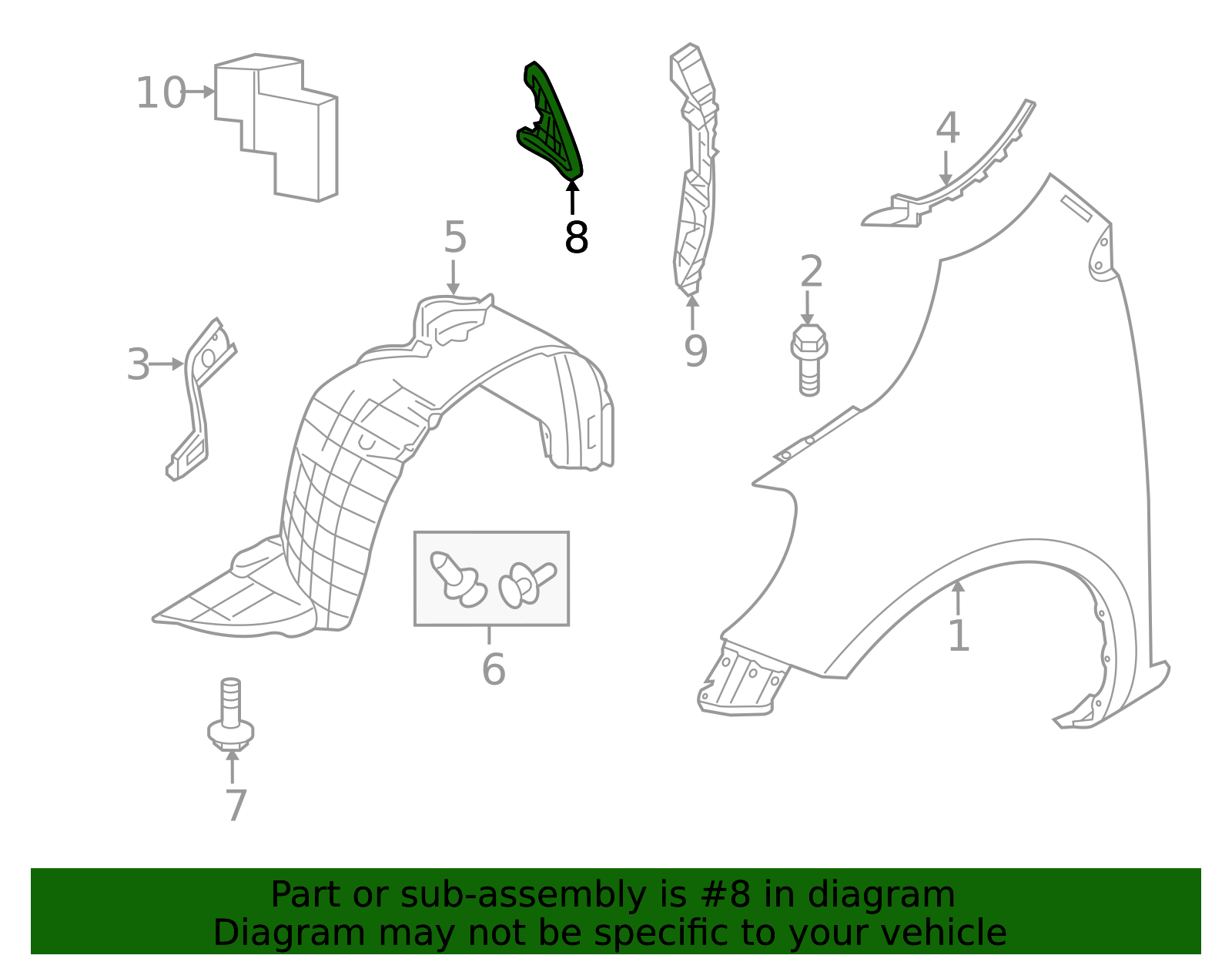 2012-2019 Nissan Versa Fender Liner Insulator 638A2-3AN0A | Nissan RVA