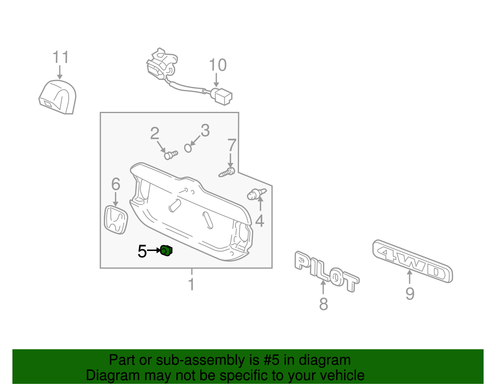 74827-S2G-010 - Protector 2003-2016 Honda | Honda Parts Online