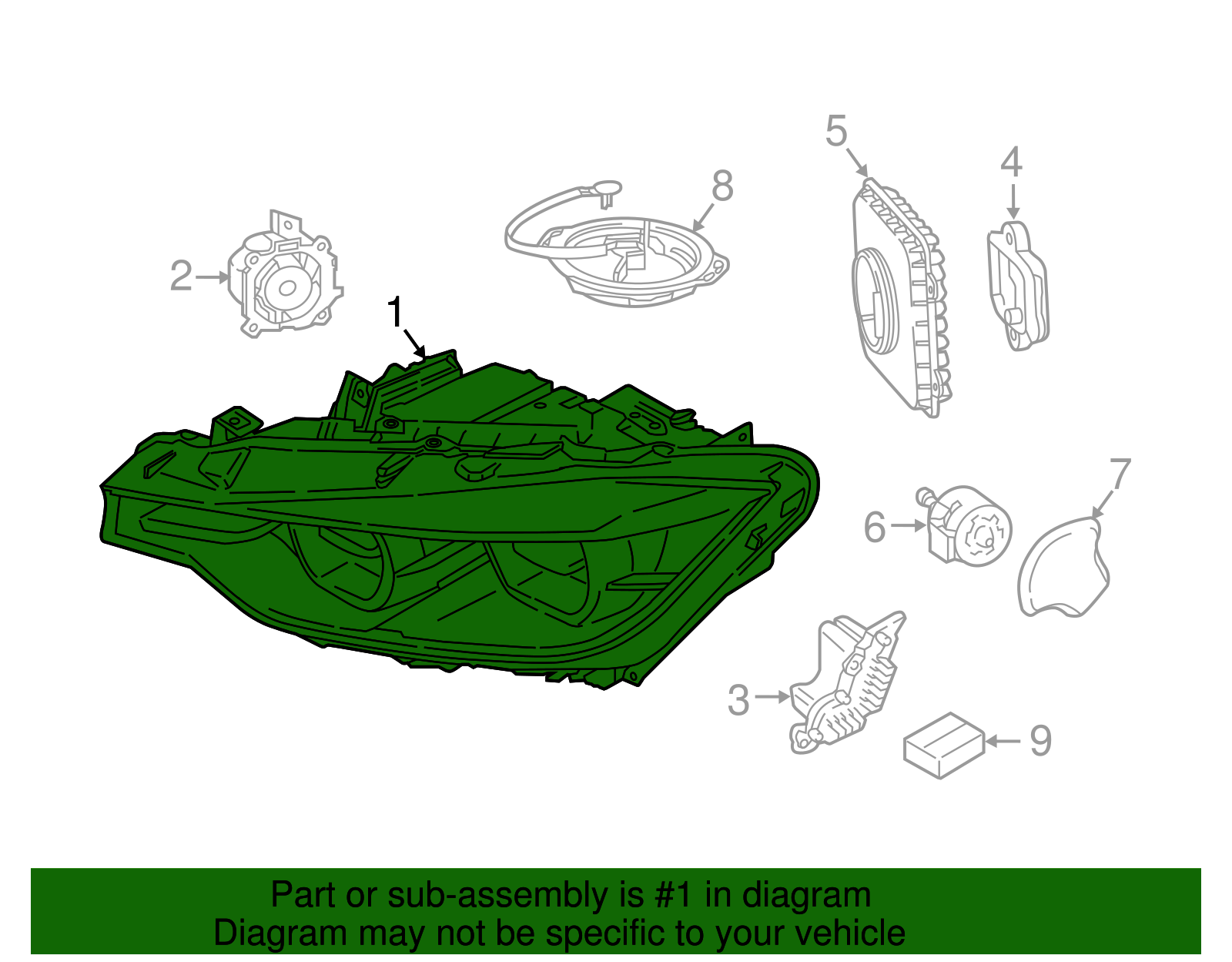 63117419630 - 2016-2019 BMW Composite Headlamp (63-11-7-419-630) | BMW ...