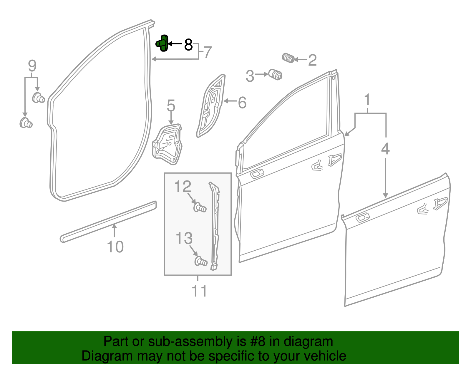 91530-SP1-003 - Rear Weather-Strip Lower Clip 1992-2024 Honda | Honda ...