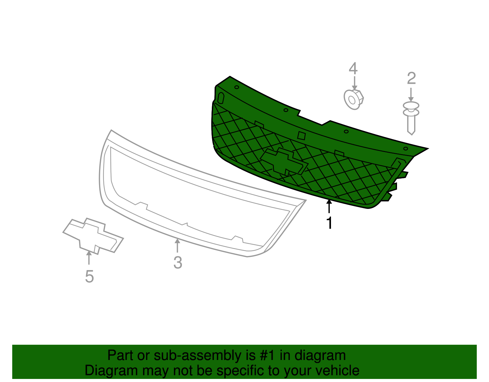 15266336 - 2006-2008 Chevrolet Malibu - Front Upper Grille | Partners Chevy