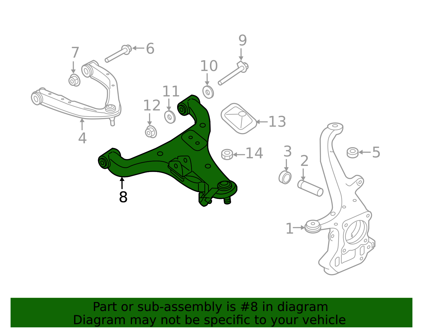 2016-2024 Nissan TITAN XD Lower Control Arm 54500-EZ50C | QuirkParts