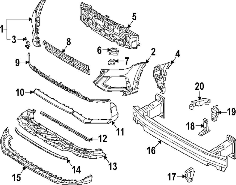 2020-2024 Audi RS Q8 Bumper Cover 4M8-807-108-A-GRU | Audi USA Parts