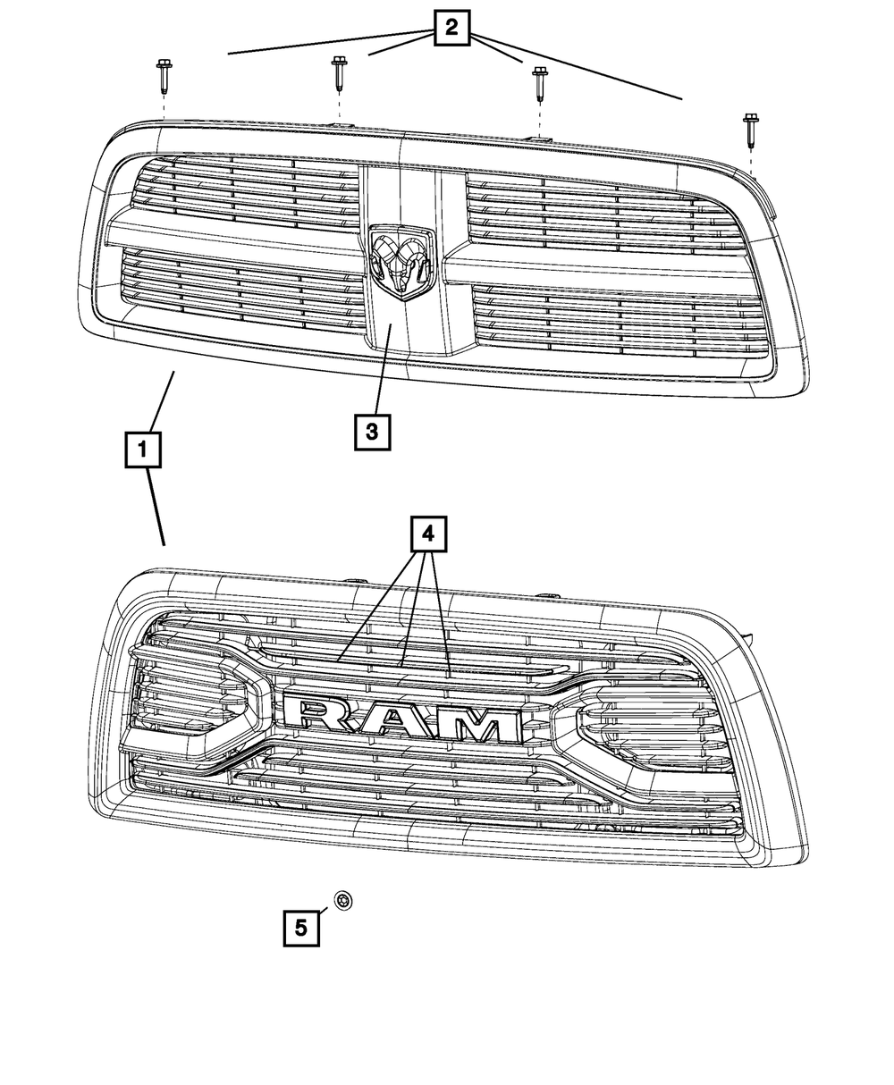 2016-2018 Ram Radiator Grille 6NE51SZ0AB | Mopar Online Parts