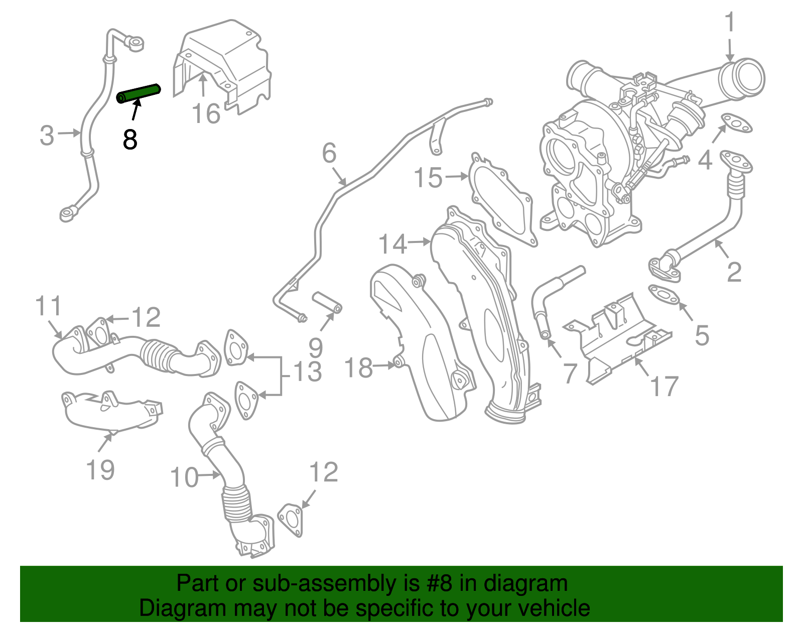 94013117 - 2001-2005 GM - Turbocharger Coolant Return Hose | Partners Chevy