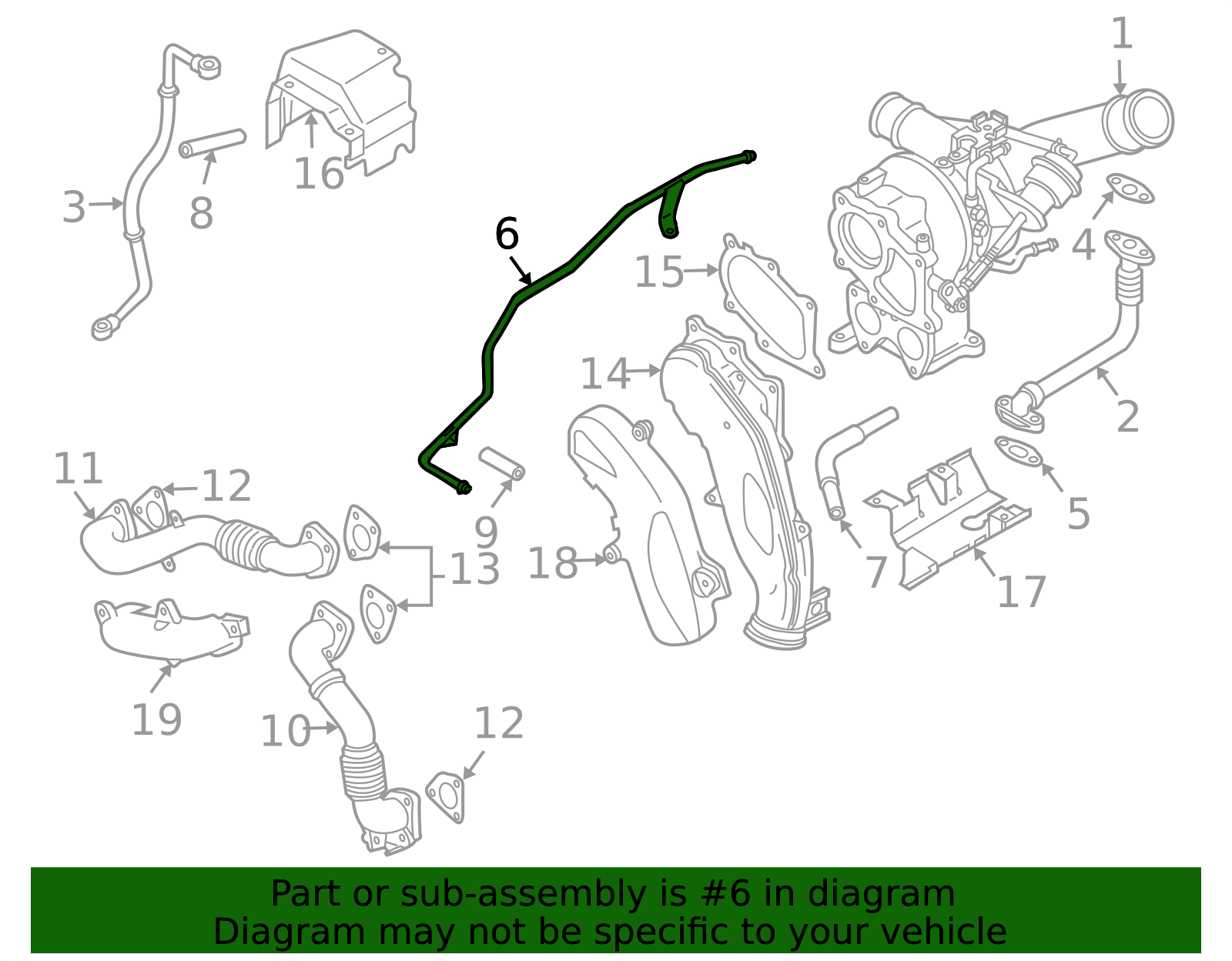 97288624 - Turbocharger Coolant Return Pipe 2003-2004 GM | GM Parts Center