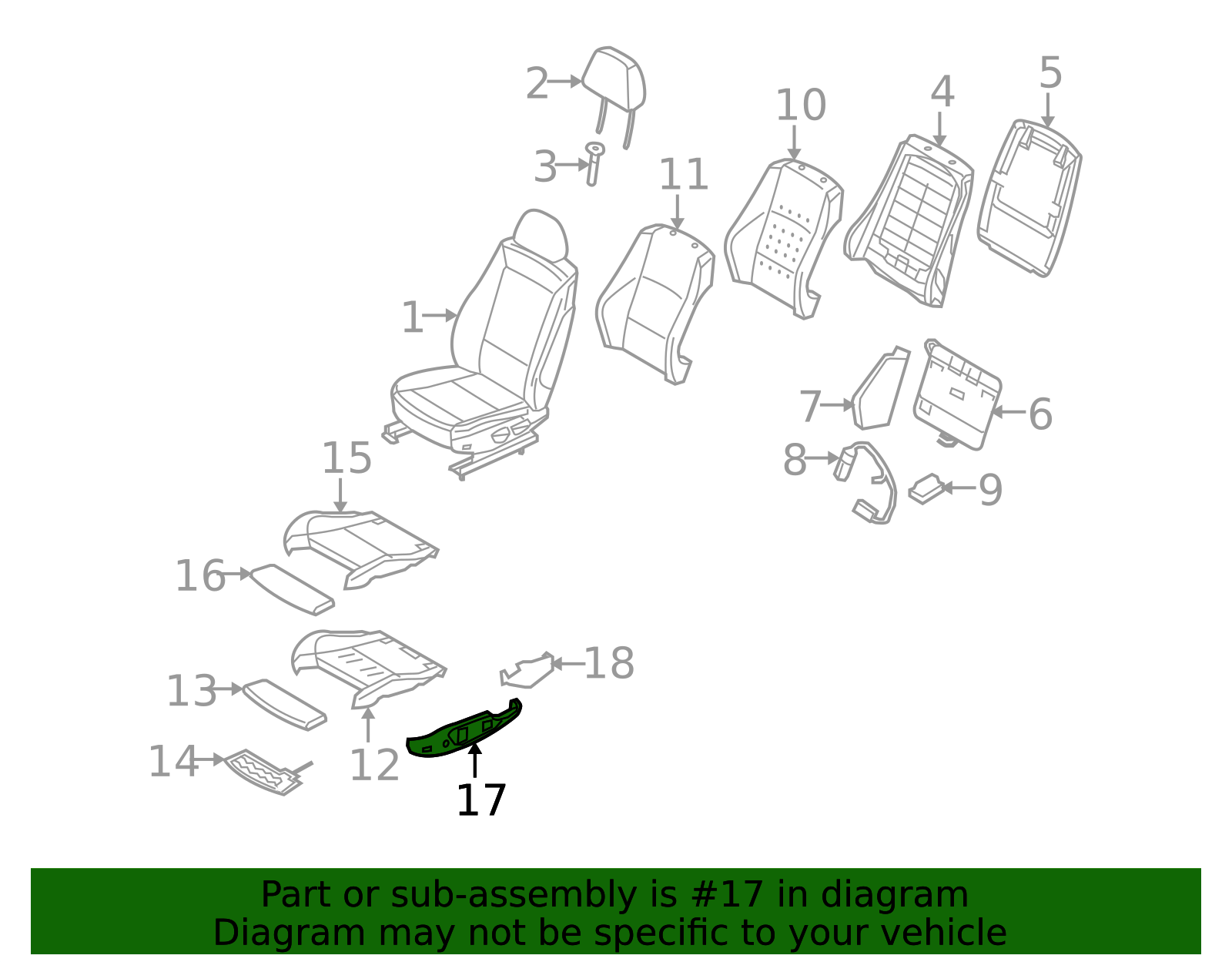 Seat Frame Trim - Factory Style Interior Detail 52-10-6-979-645 ...