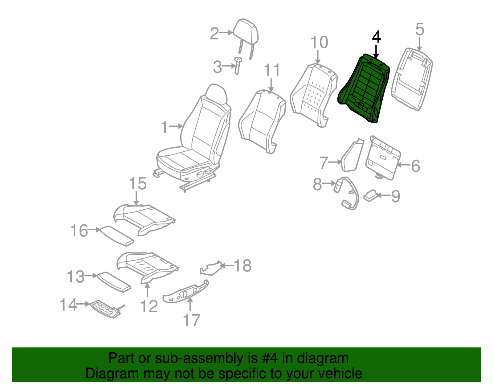 52-10-6-982-919 - 2006-2018 BMW - Seat Back Frame | BMWPartsHub