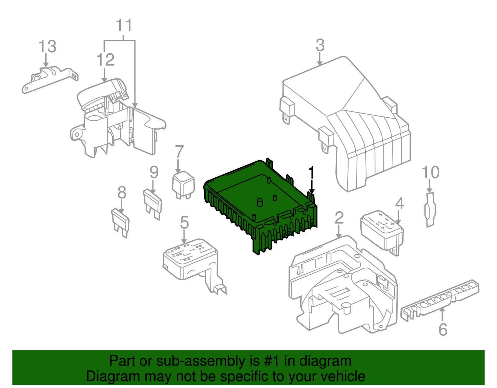 1K0-937-124-Q - Fuse & Relay Box 2006-2016 Volkswagen | Volkswagen ...