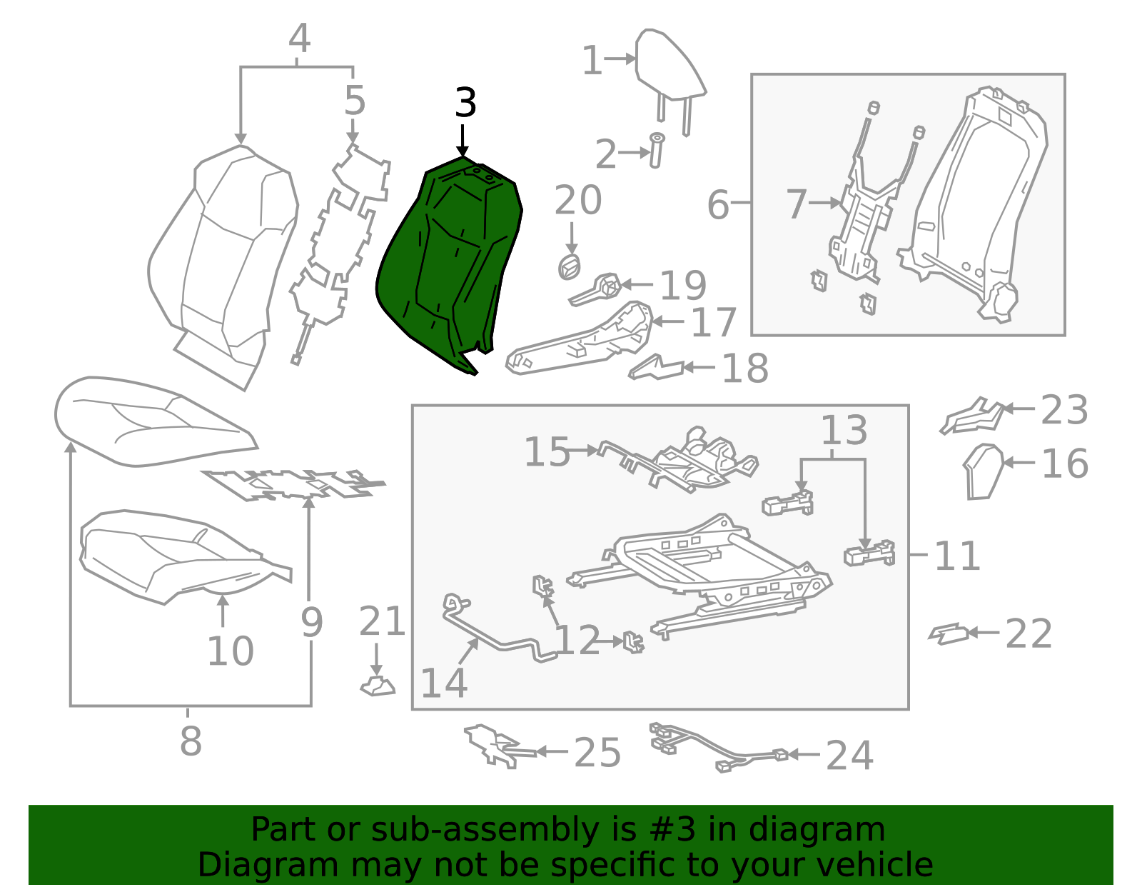 2023-2025 Toyota Corolla Seat Back Pad 71551-02D10 | Toyota Parts Center