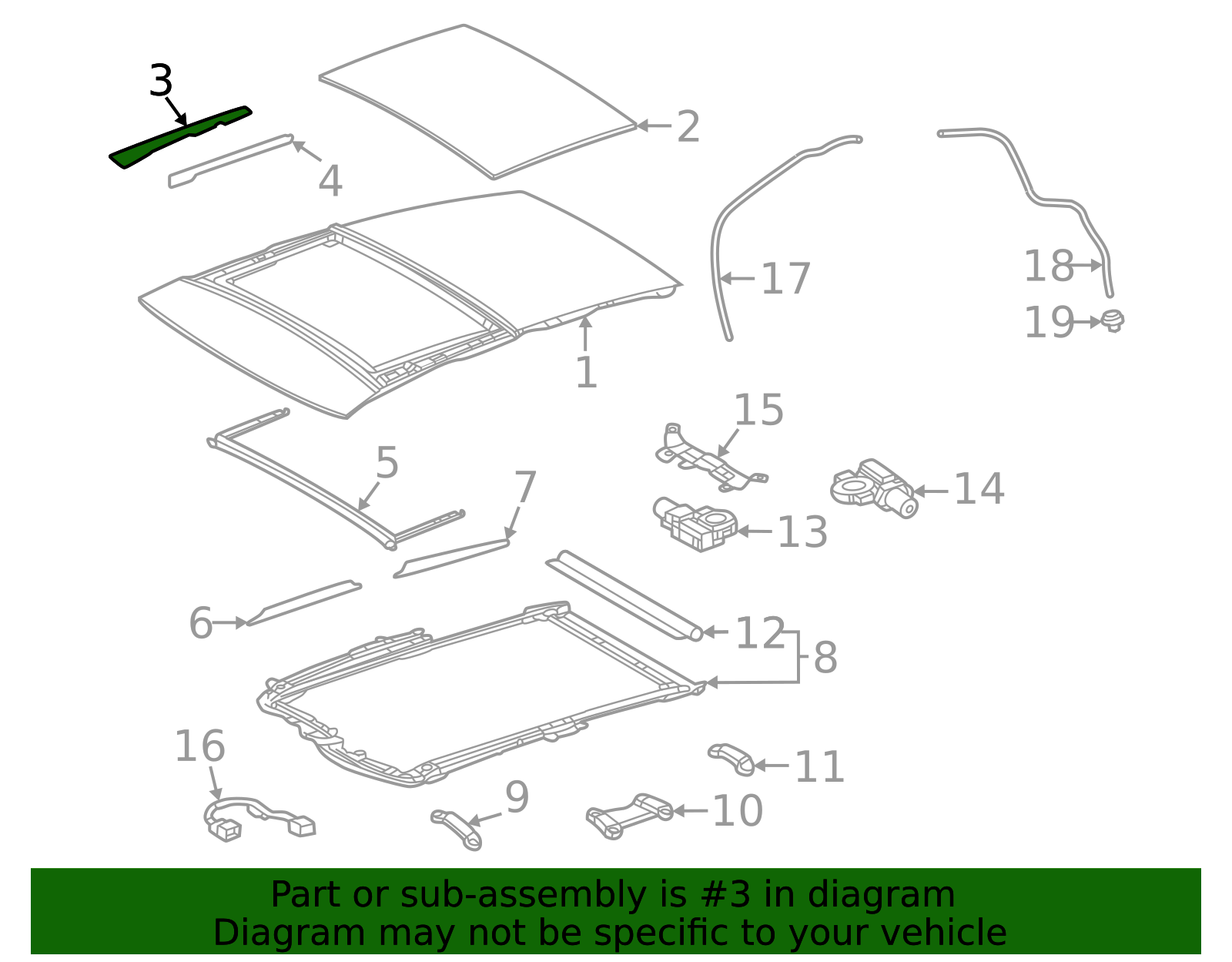 63218-78060 - High-Quality Sunroof Molding for AutoNation Parts
