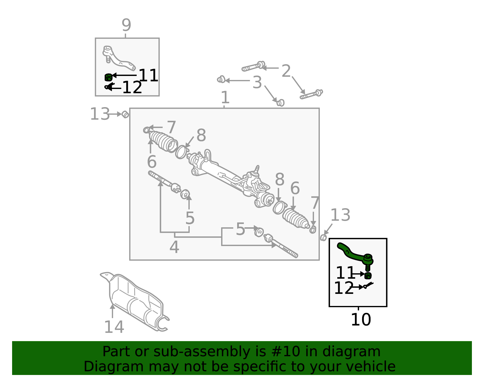 Genuine Official Toyota Outer Tie Rod (#3 in diagram) part# 45470-09010 ...