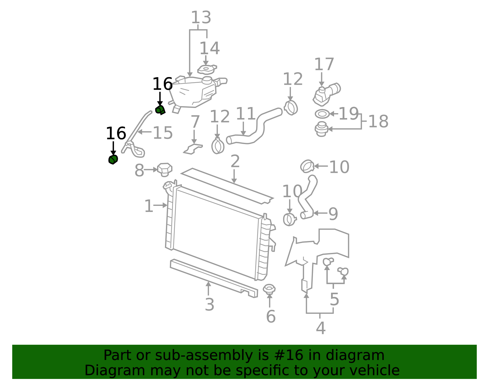 2006-2008 Buick Lucerne Engine Coolant Reservoir Vent Hose Clamp ...