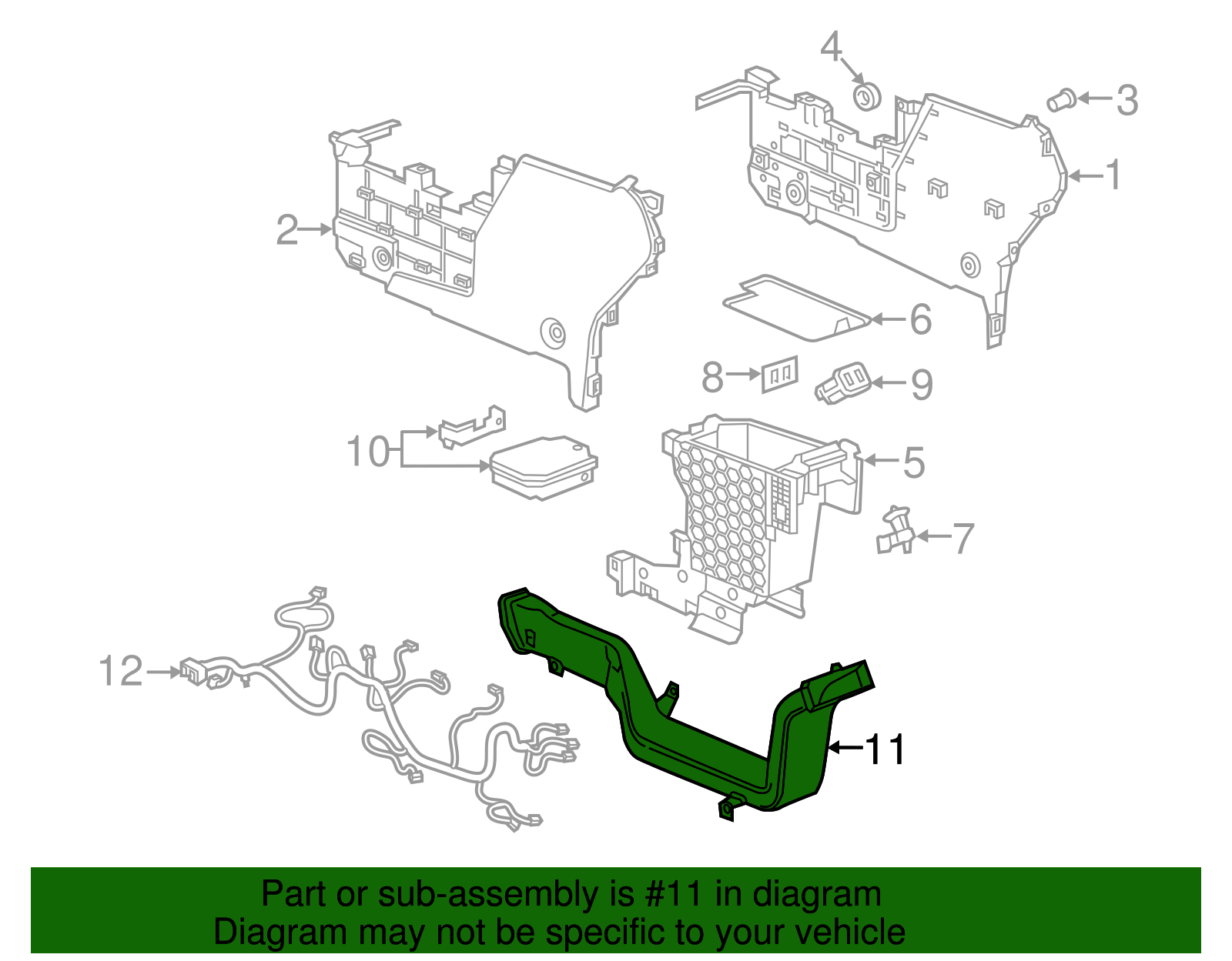 2018-2024 Chevrolet Equinox Front Floor Console Rear Air Duct 84225392 ...