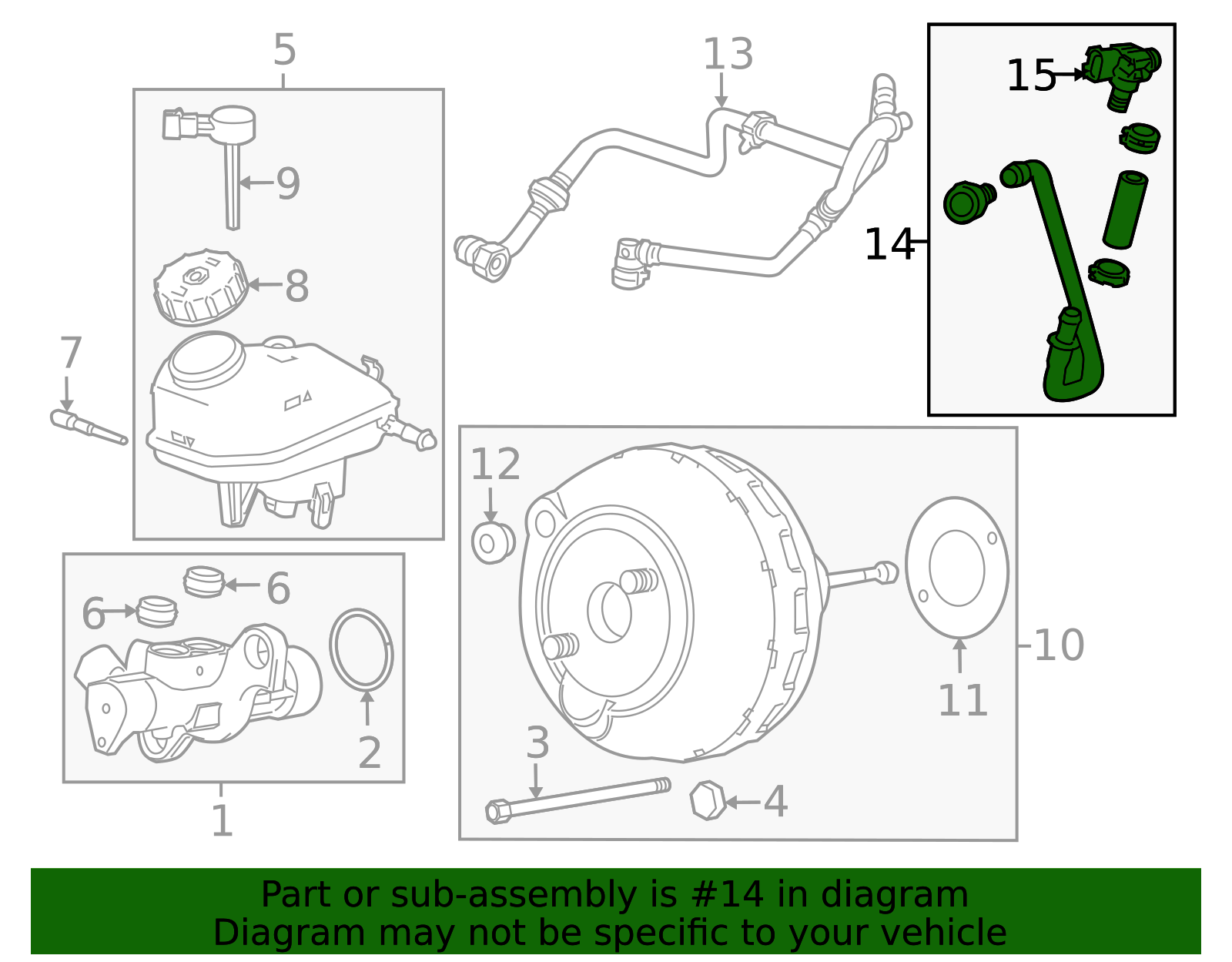 2016-2019 Chevrolet Impala Power Brake Booster Vacuum Pipe Assembly ...
