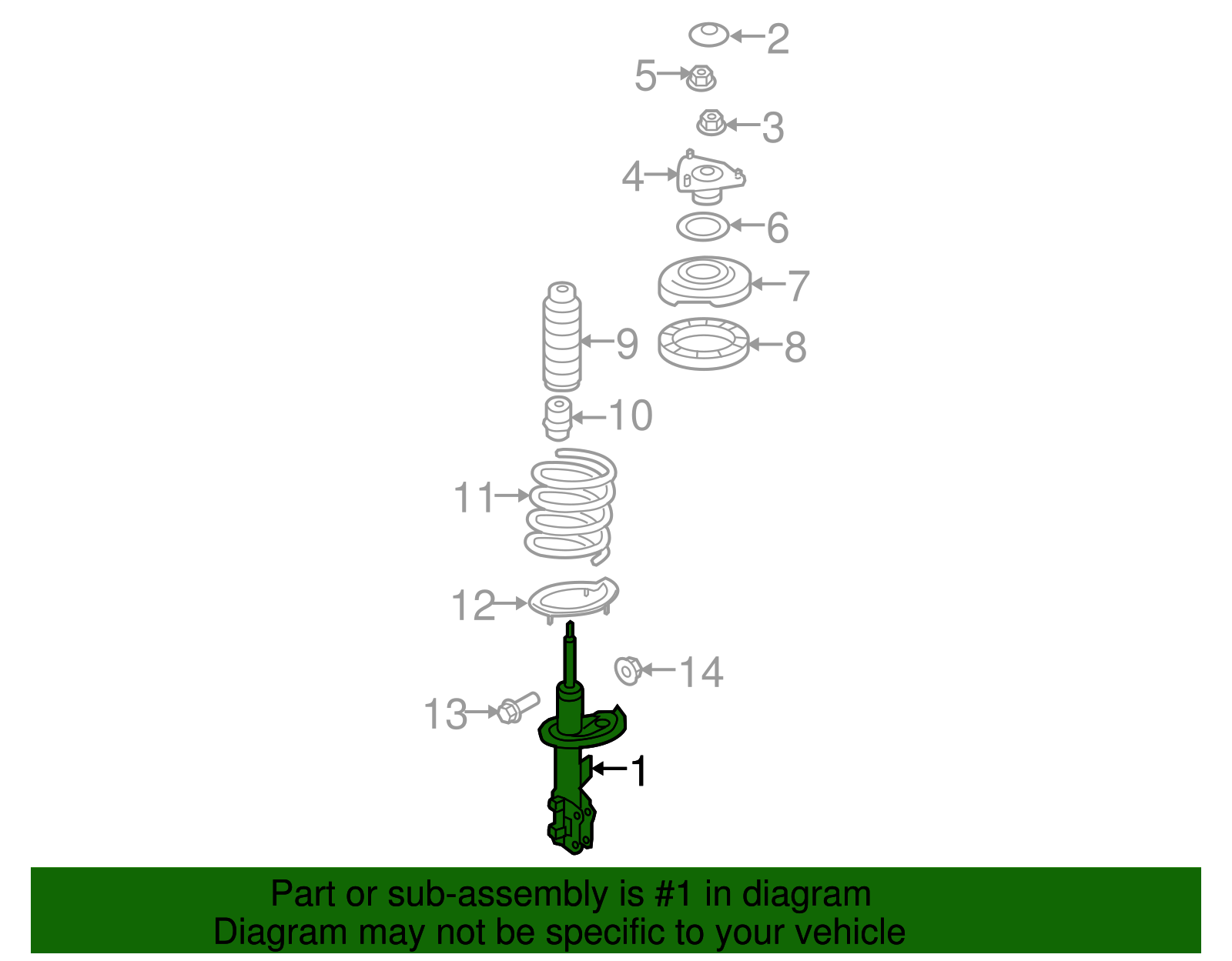 Genuine Strut for 2007-2010 Hyundai Elantra | Part# 54651-2H000 ...