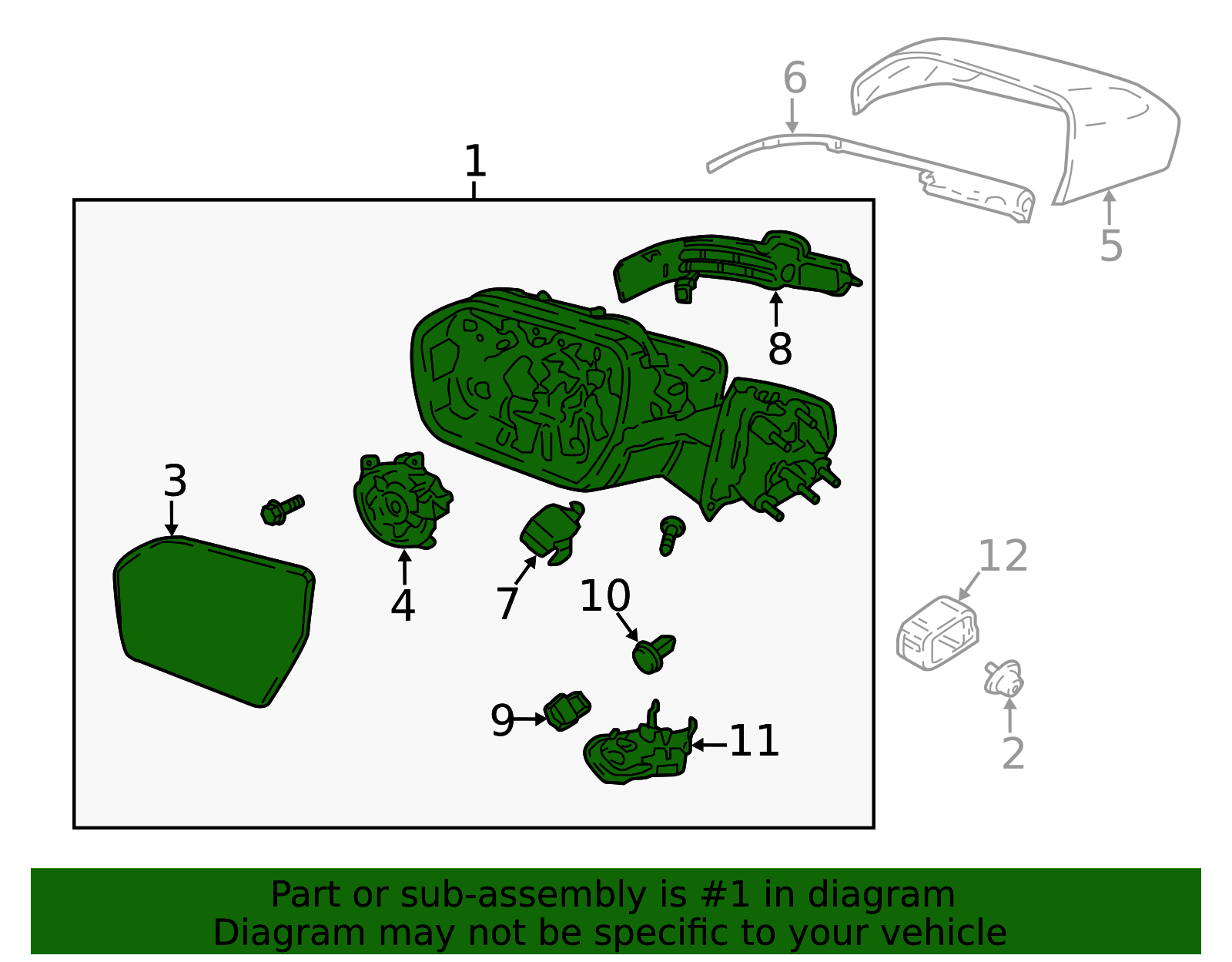Genuine OEM Ford Part - Mirror Assembly Rear View Outer NL7Z-17683-BA ...